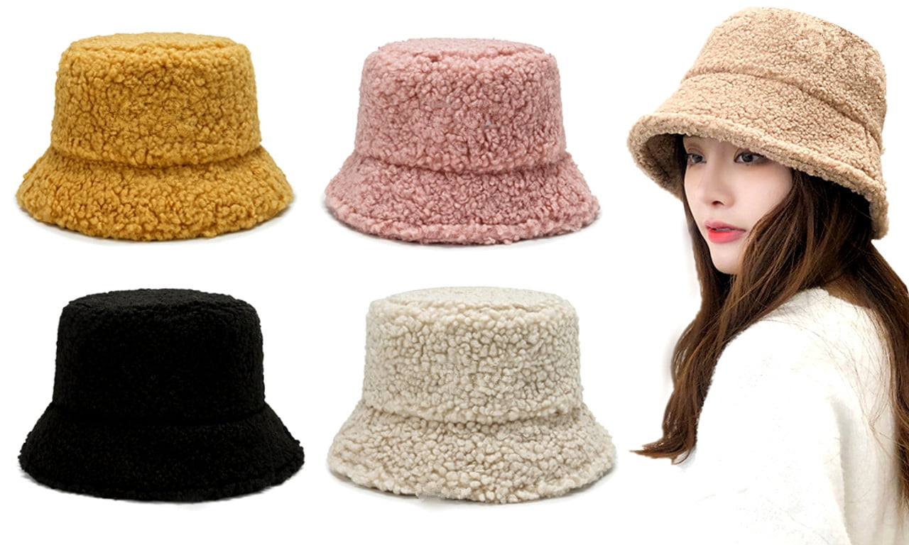 Soft Teddy Winter Bucket Hat - Walmart.com