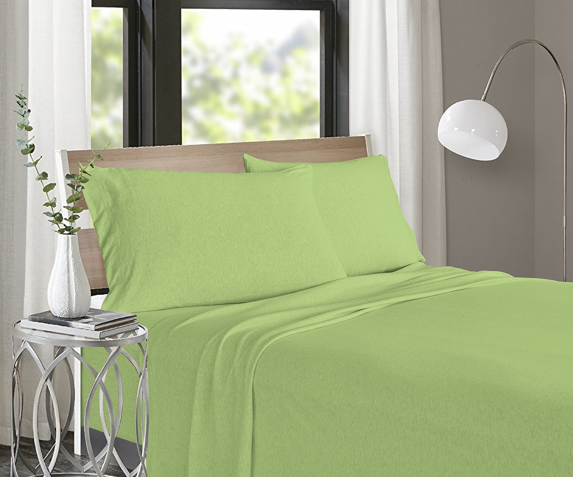 Soft Tees Luxury Cotton Modal Jersey Knit Sheet Set, Olive, Full ...