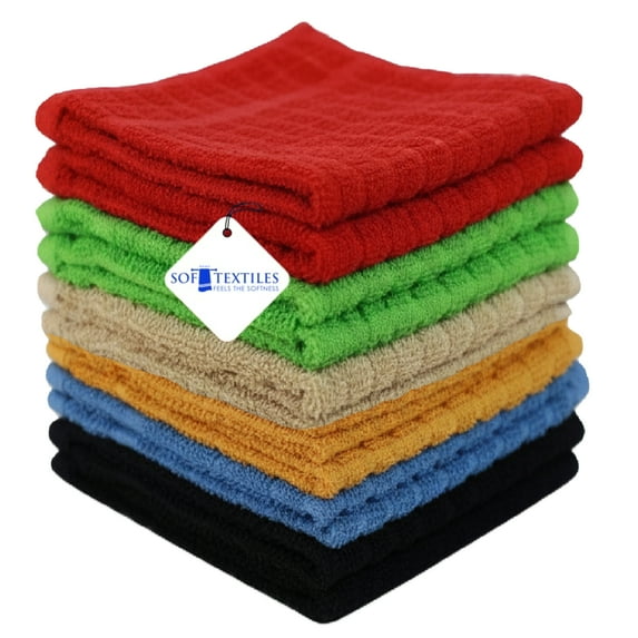 Super Absorbent Soft Textiles 12 Pack, 100% Cotton Kitchen Towels ...