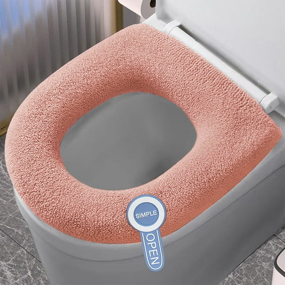 Soft Toilet Seat Cover with Snaps,Thick Cushioned Bathroom Toilet Seat ...
