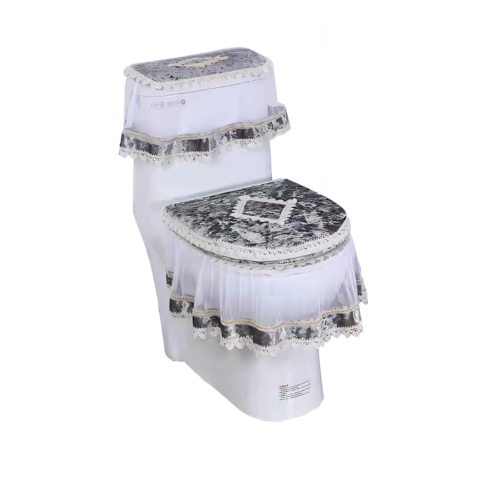 Soft Toilet Seat Qwtwty European Lace Toilet Cover with Zipper 3 Piece ...