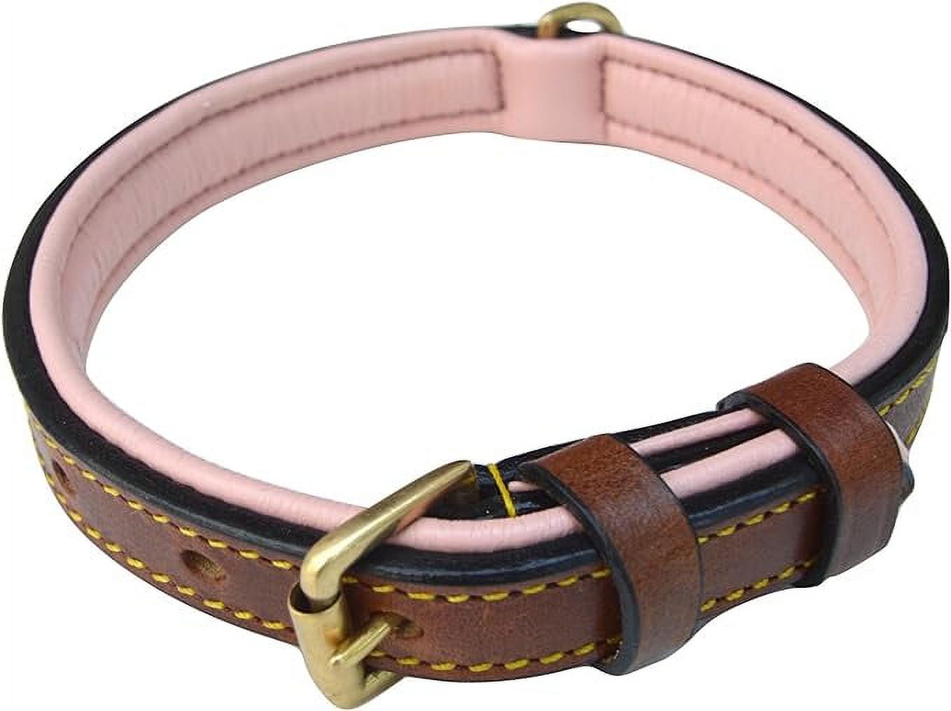 Soft Touch Collars Padded Leather Dog Collar, Size Small, Brown with ...