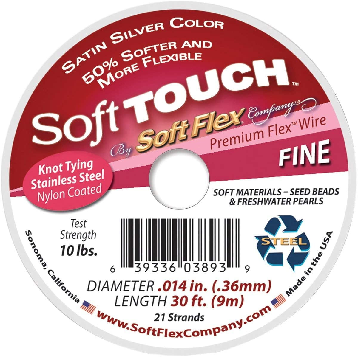 Soft Touch Wire 21, Strand .014" x 30', Silver - Walmart.com