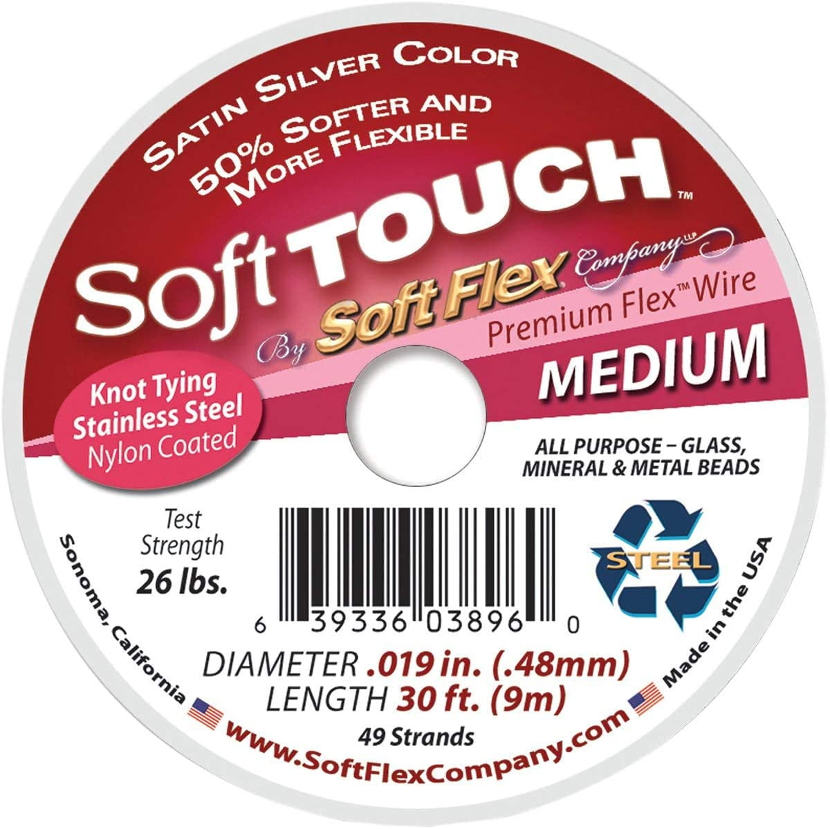 Soft Touch Wire 49, Strand .019" x 30', Silver - Walmart.com