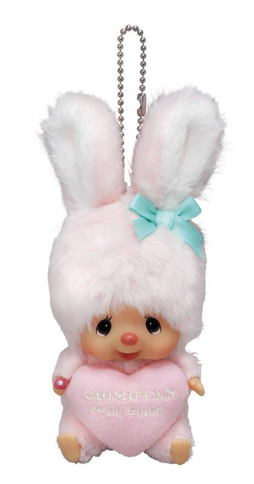Soft Toy Monchhichi's Friend Chimutan Pink Bunny Rabbit Keychain/Bag Charm 6 " Tall. Limited ...