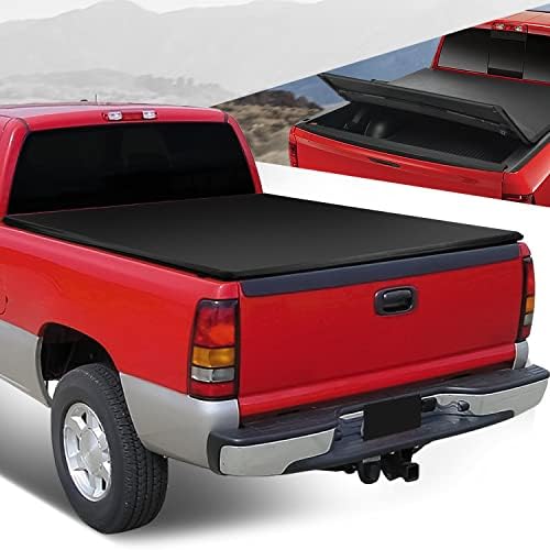 Soft Tri-Fold Truck Bed Tonneau Cover Compatible with 2004-2013 Chevy ...