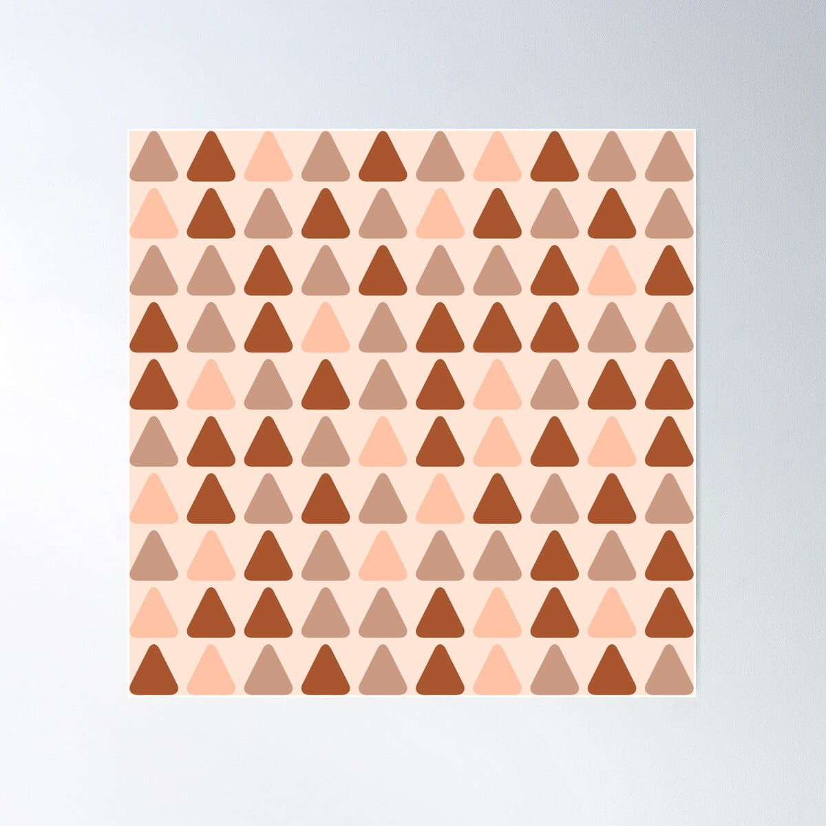 Soft Triangles Minimalist Geometric Pattern In Clay And Salmon Poster ...