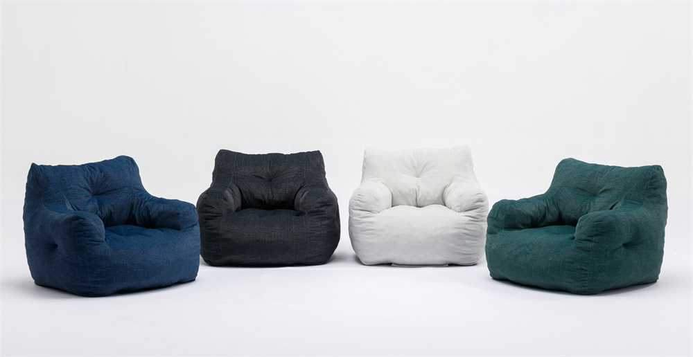 Soft Tufted Foam Bean Bag Chair,Bean Bag Chairs with Cotton Linen ...