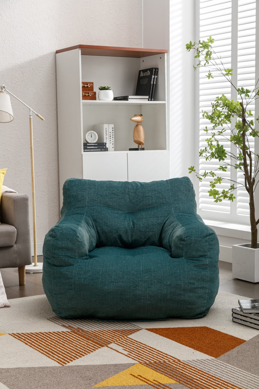 Soft Velvet Fabric Bean Bag Chair Filled With Memory Sponge, Classic ...