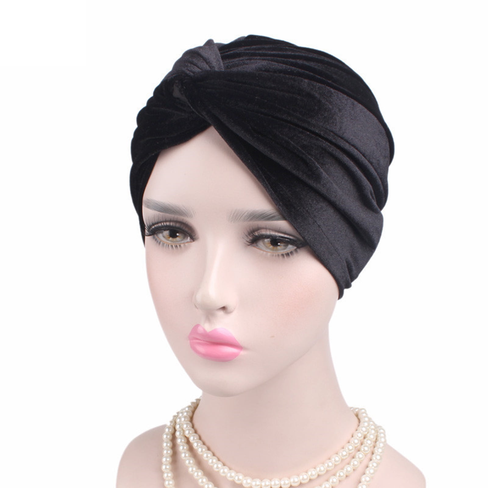 Soft Velvet Head Scarf Cross Knotted Turban Hat Cross Twist Cap ...