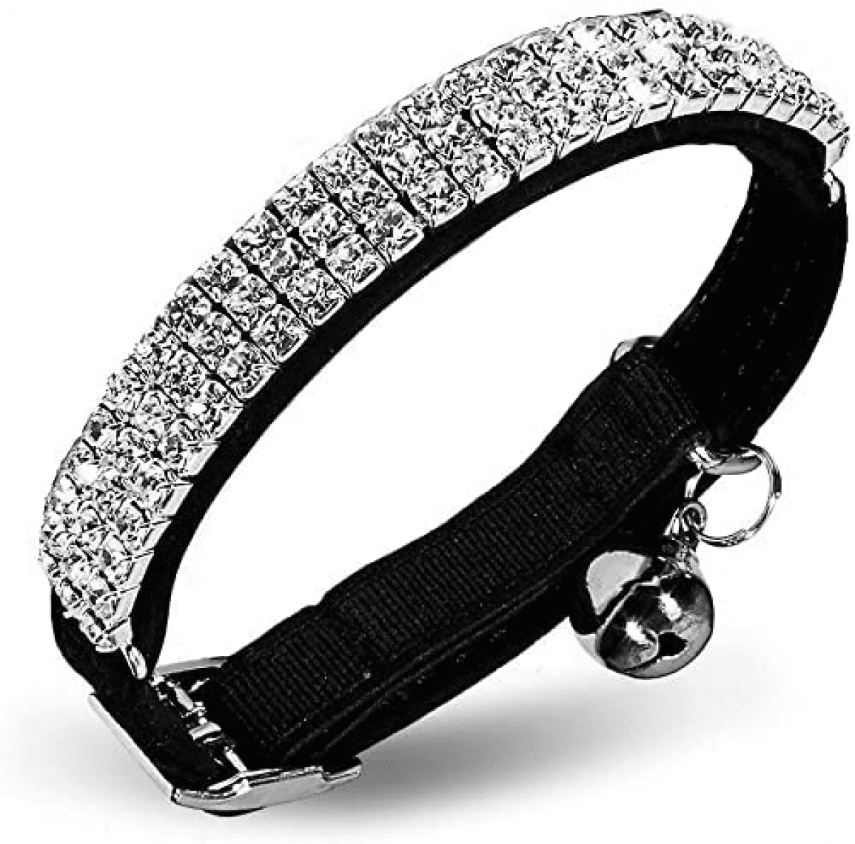 XIHAMA Soft Velvet Adjustable Cat Collar, Diamante Rhinestone with Bell ...