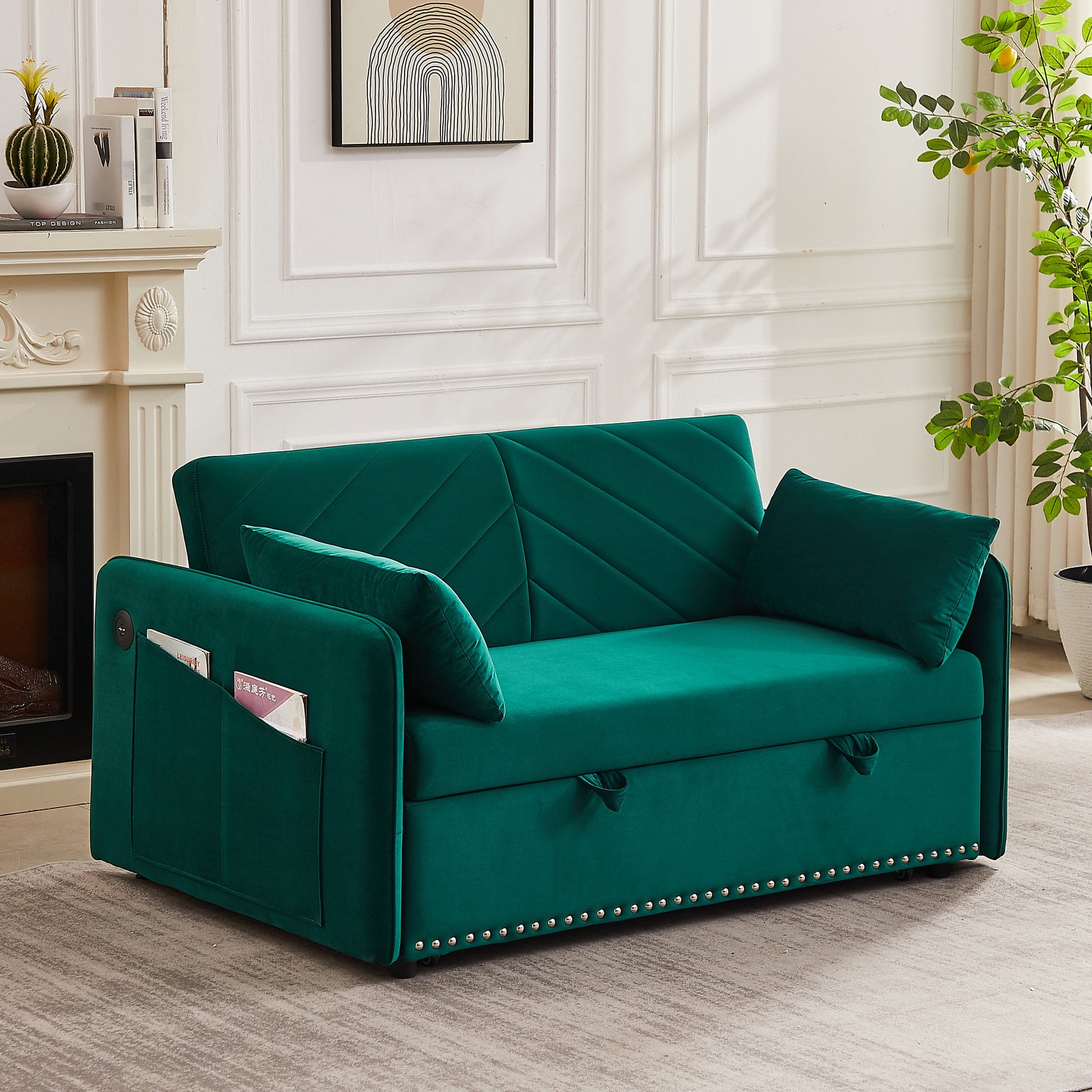 Soft Velvet Upholstery + Multi - Position Adjustment - Watching TV or ...