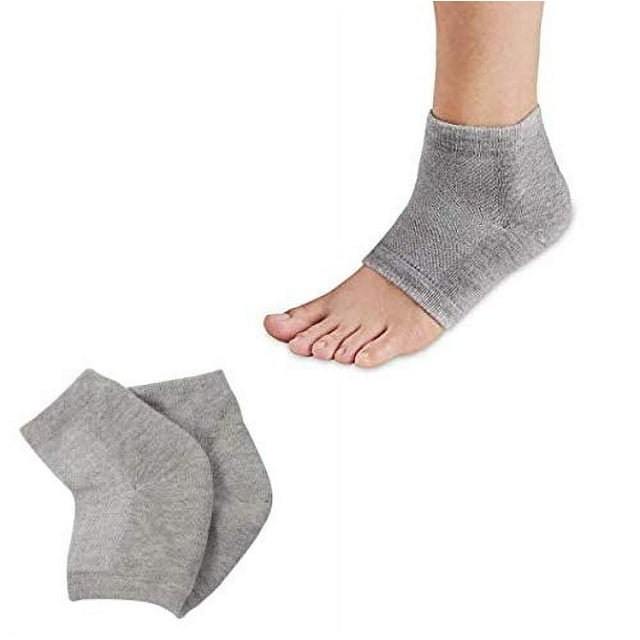 Soft Ventilate Gel Heel Socks, Gel Lined Toeless Spa Socks to ...