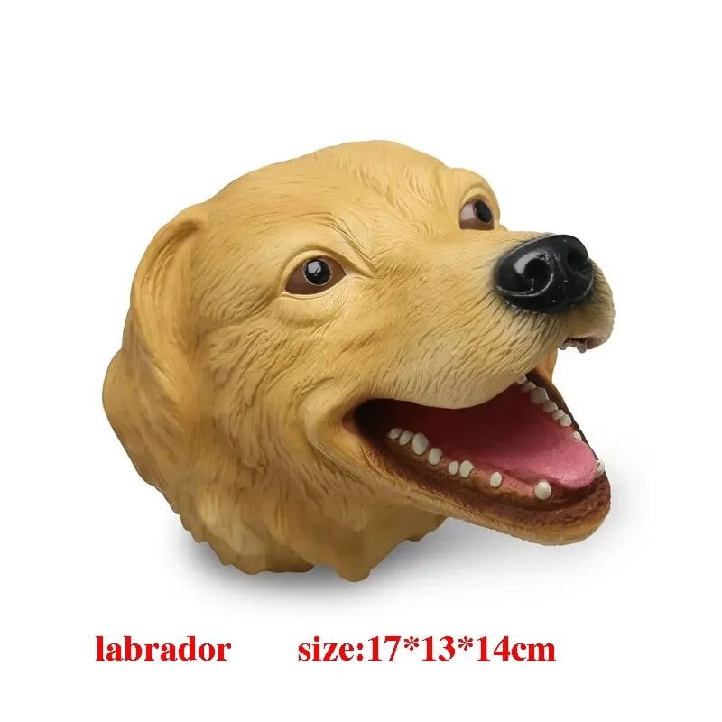 Soft Vinyl Rubber Animal Head Hand Puppet Figure Toys Gloves Model Gift ...