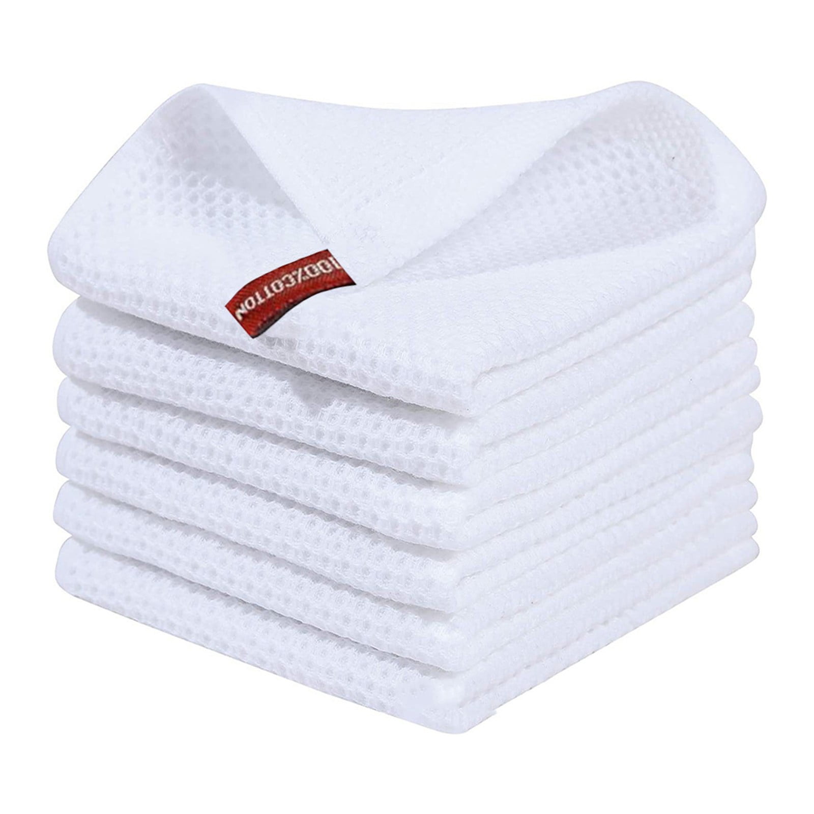 Soft Waffle Weave Microfiber Kitchen Towels - 6 Pack for Cleaning ...