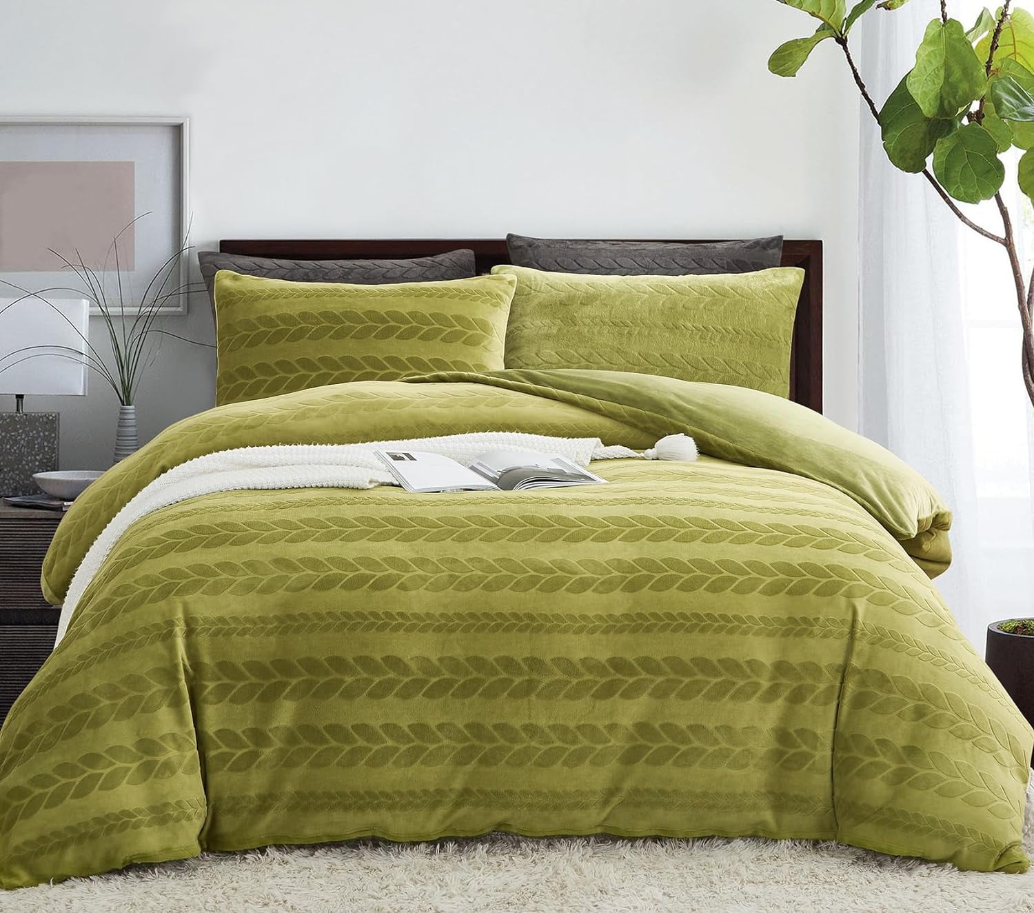 Soft Warm Velvet Flannel Duvet Cover King Size 3 Pcs Winter Warm ...