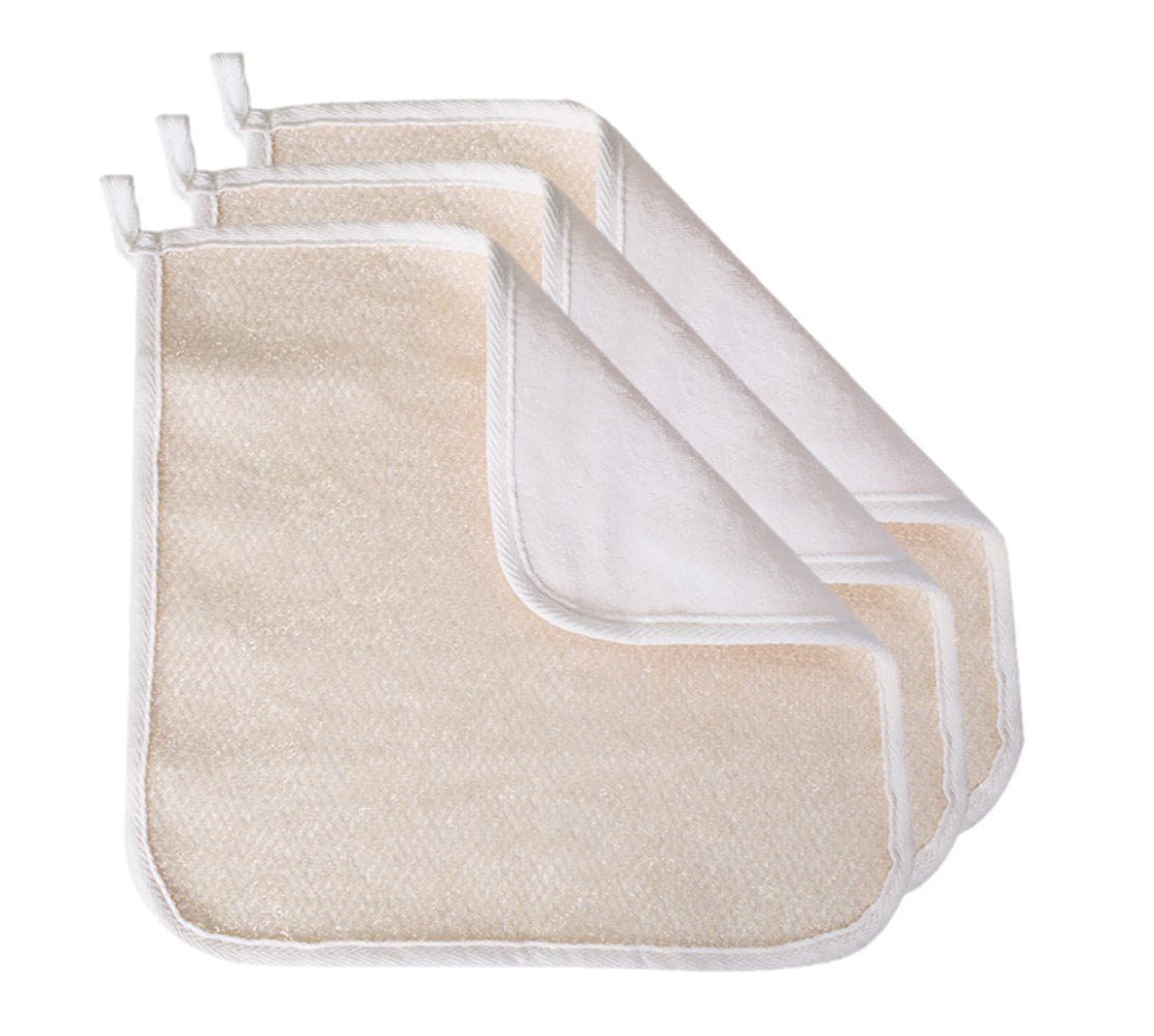 Soft-Weave Exfoliating Wash Cloths for Face and Body, Dual Textured ...