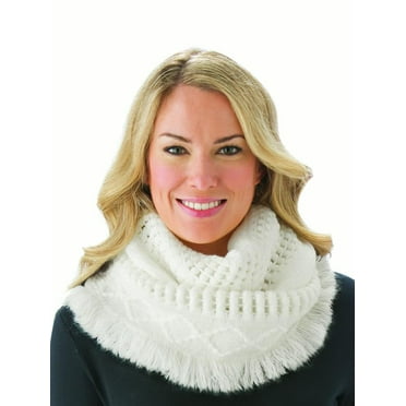 Wrapables® Trendy Winter Warm Knit Infinity Scarf, White - Walmart.com