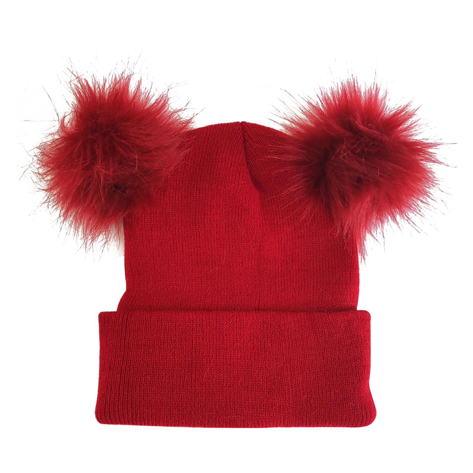 Soft Winter Women's Cap Warm Cable Knit Cute With Ears Hat Detachable ...