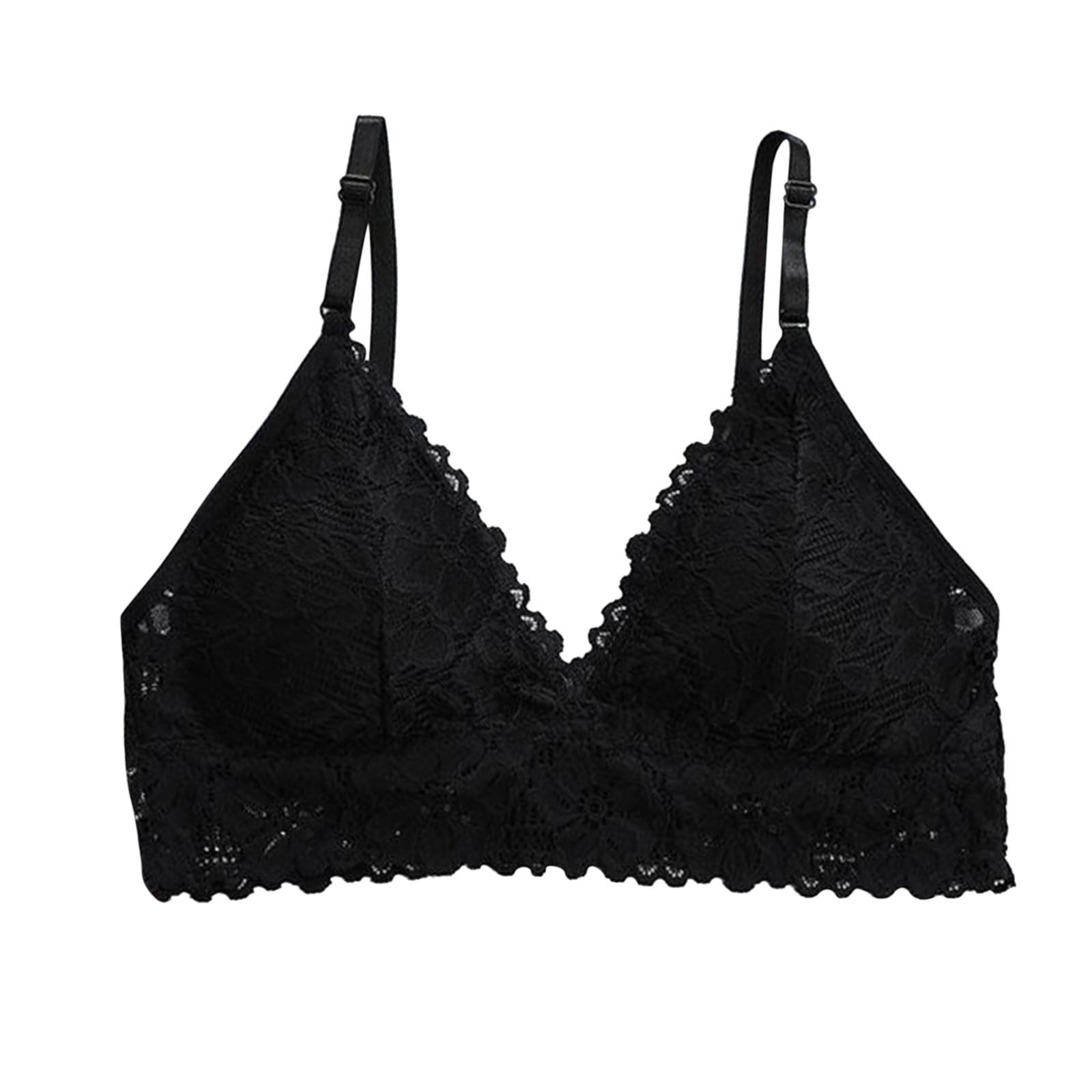 Soft Wirefree Bras For Women Lace Padded Bralette Everyday Bra One ...