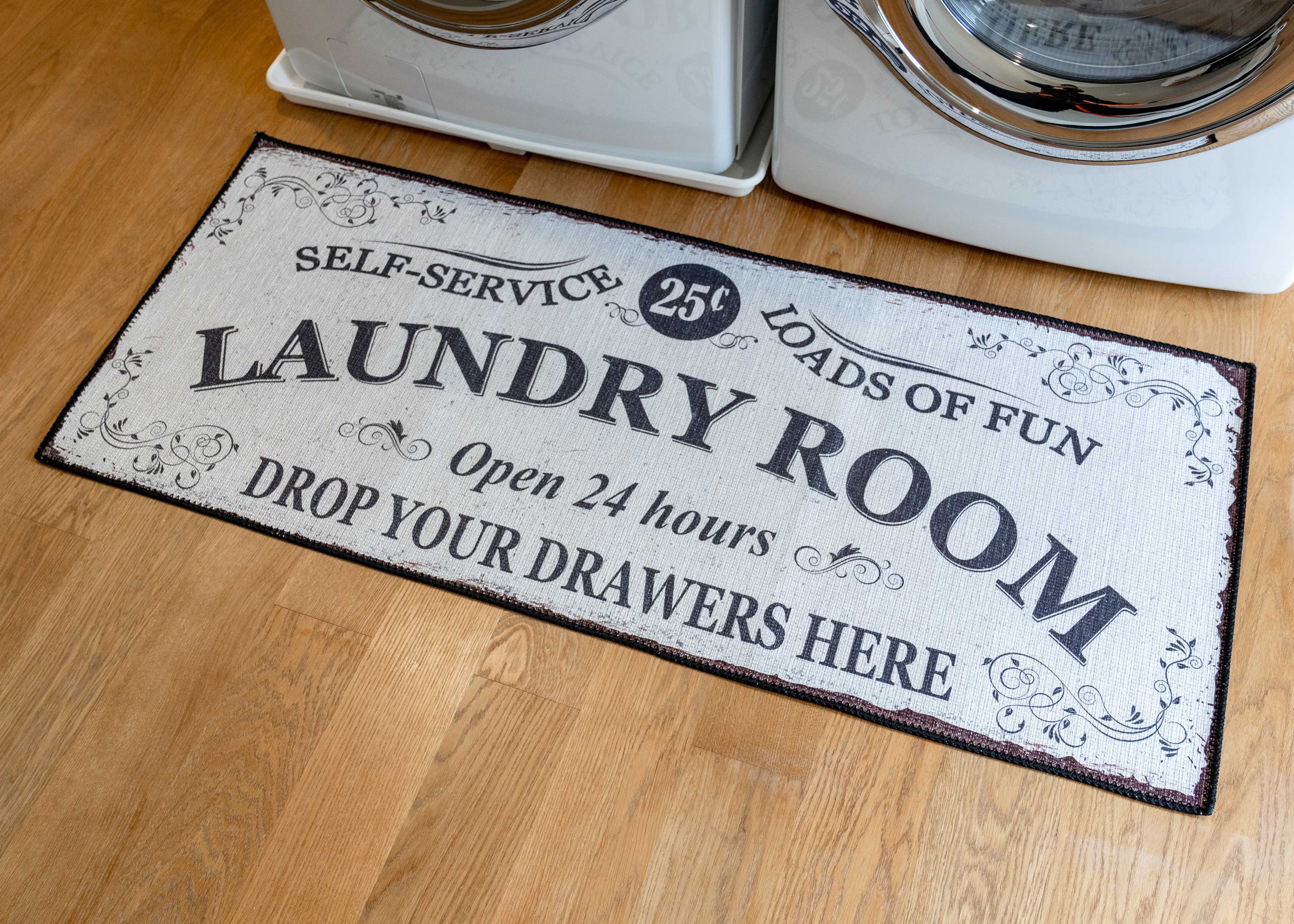Soft Woven 24x56 Laundry Room Rug 85% Cotton Funny Non Skid Laundry ...