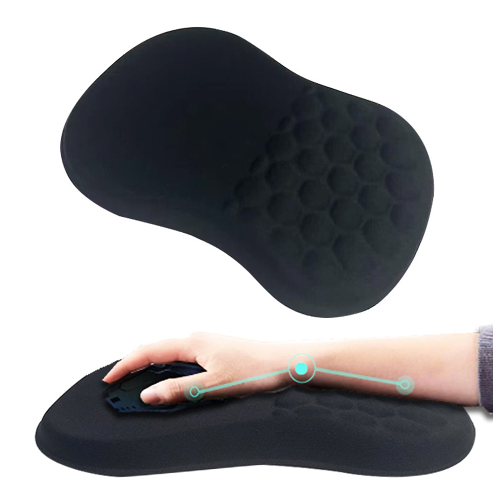 Soft Wrist Support Mouse Pad with Wrist Cushion Mouse Mat Improve Work ...