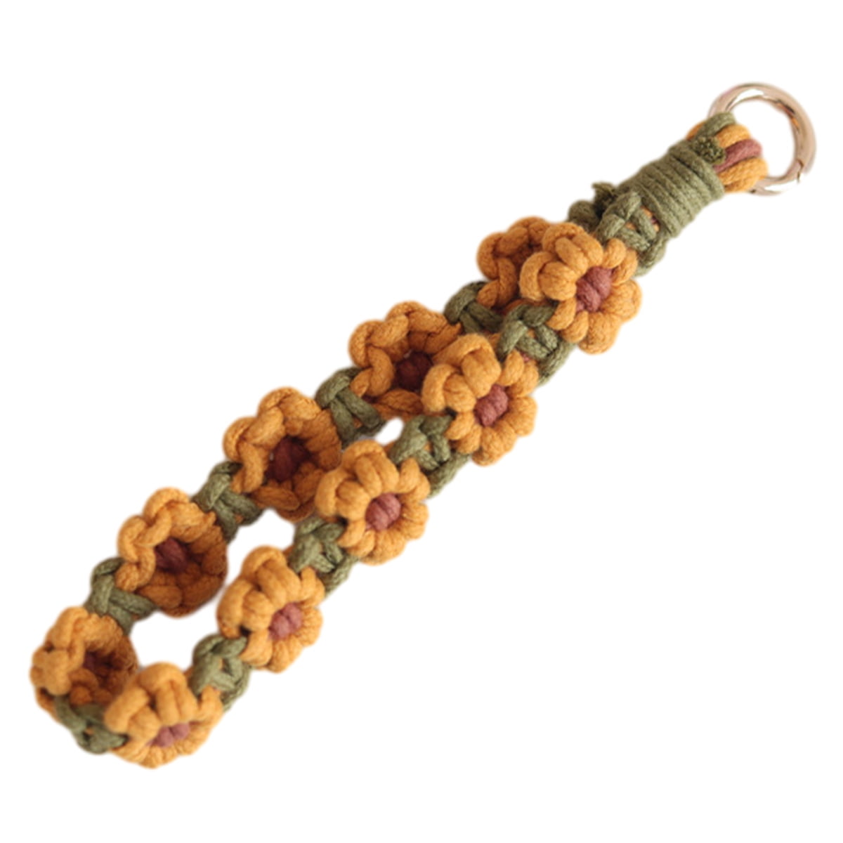 Soft Wristlet Keychain Lanyard Handmade Lanyards for Keys Cute Flower ...