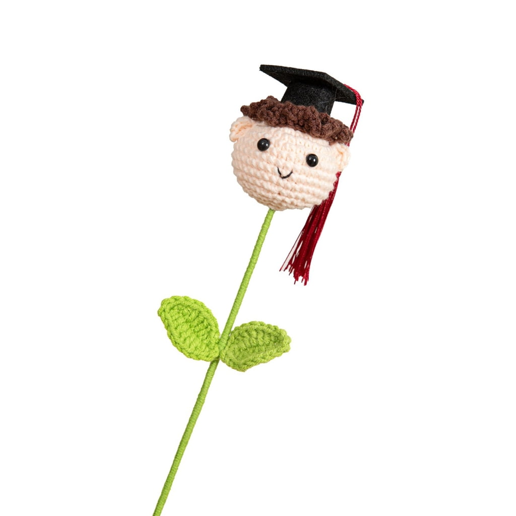 Soft Yarn Crochet Boy/Girl/Dog Flower Bouquet with Graduation Hat ...