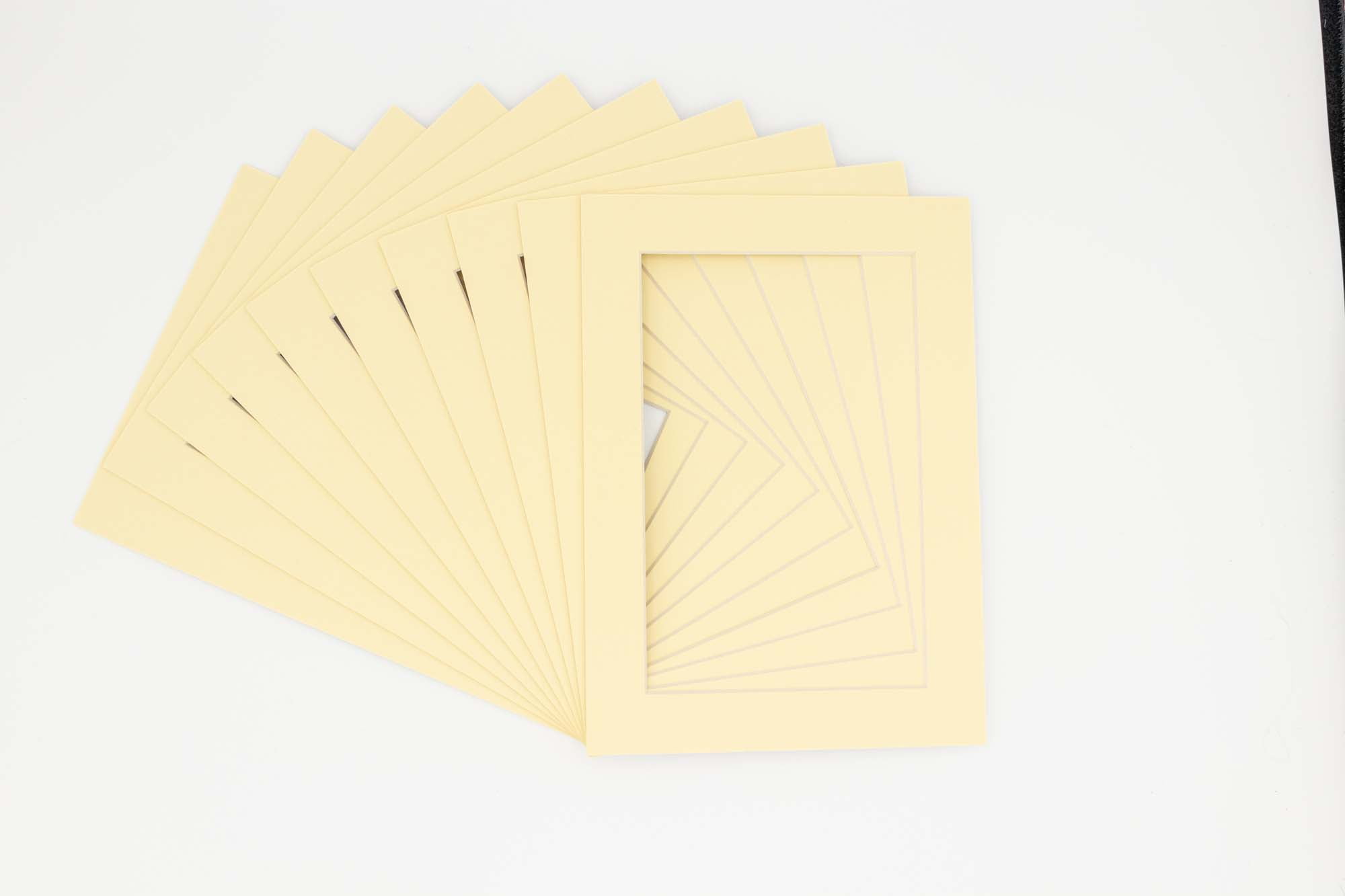 Soft Yellow Acid Free 11x14 Picture Frame Mats with White Core Bevel ...