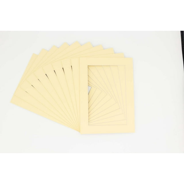 Soft Yellow Acid Free 16x20 Picture Frame Mats with White Core Bevel ...