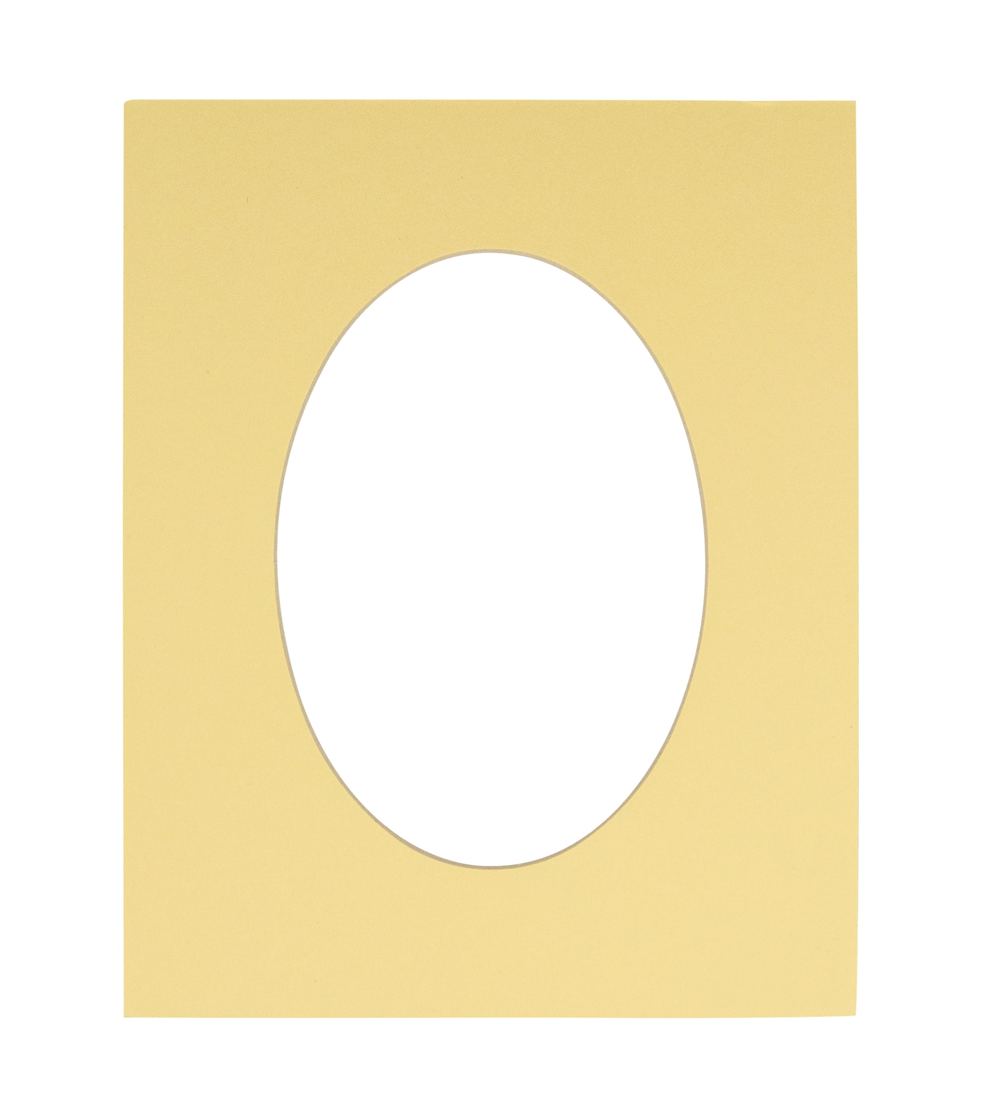 Soft Yellow Acid Free 6x7.5 Oval Picture Frame Mat with White Core ...