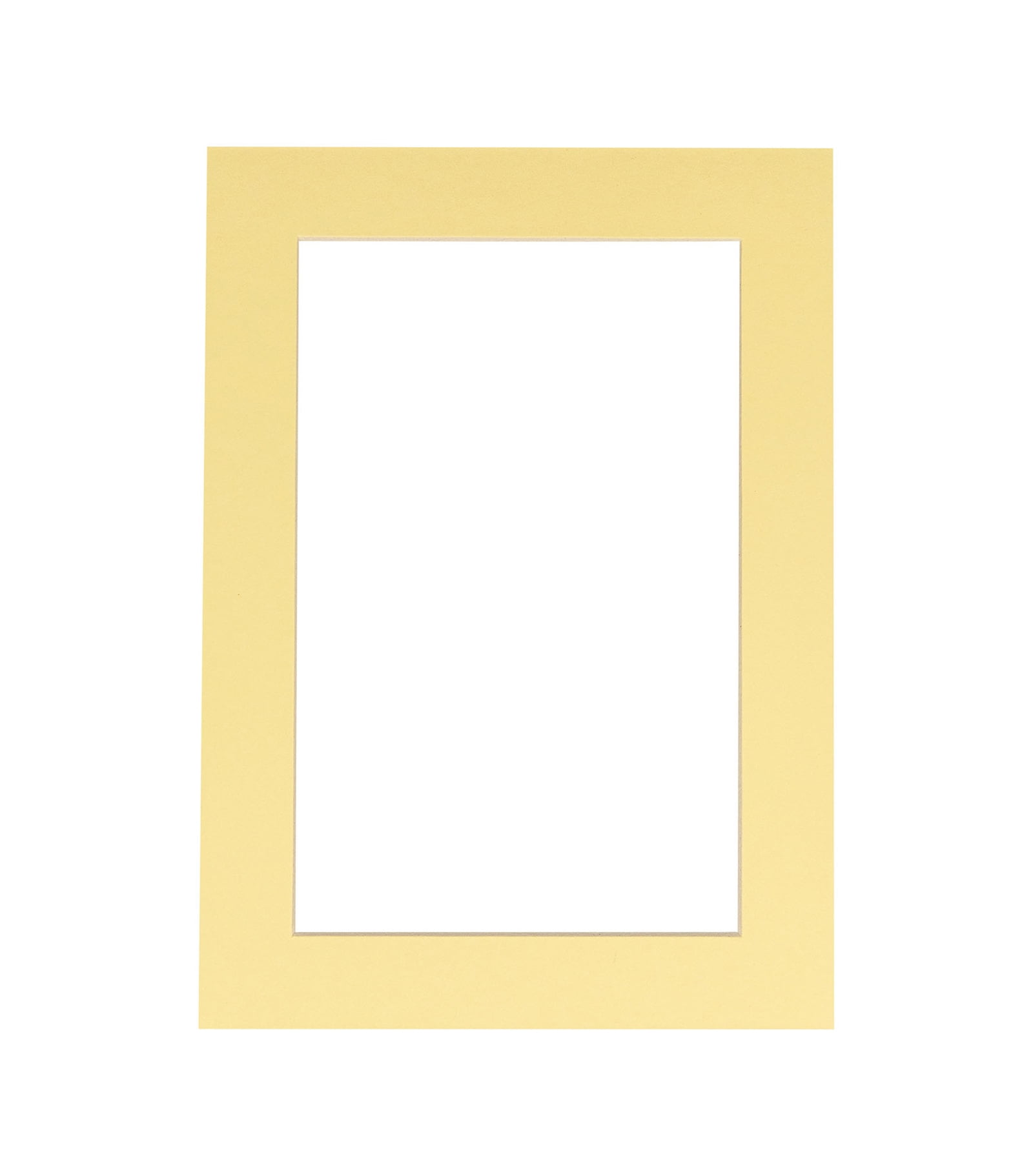 Soft Yellow Acid Free 8x10 Picture Frame Mats with White Core Bevel Cut ...