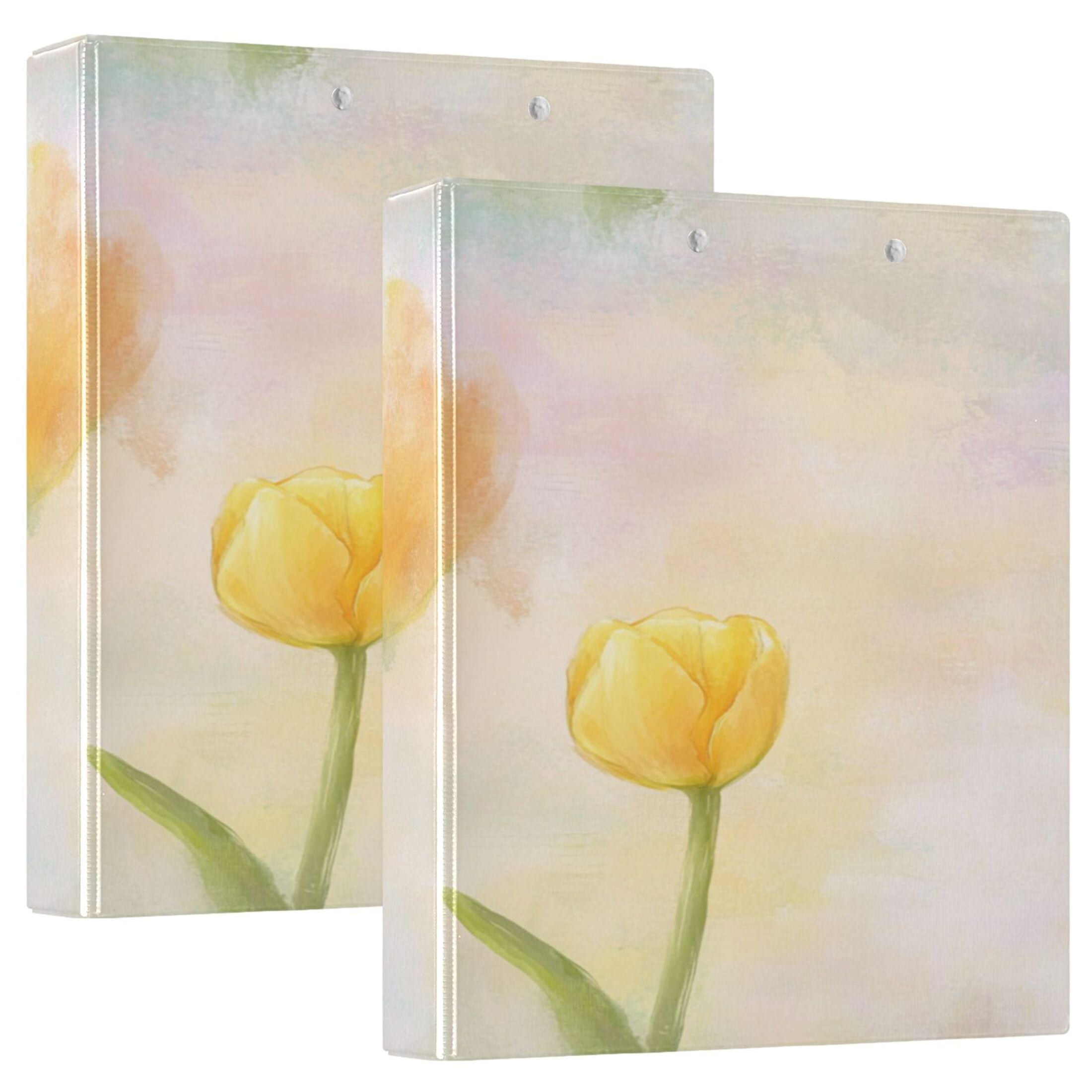 Soft Yellow Tulip 3 Ring Hardcover Binders 1.5in Round Rings for Letter ...