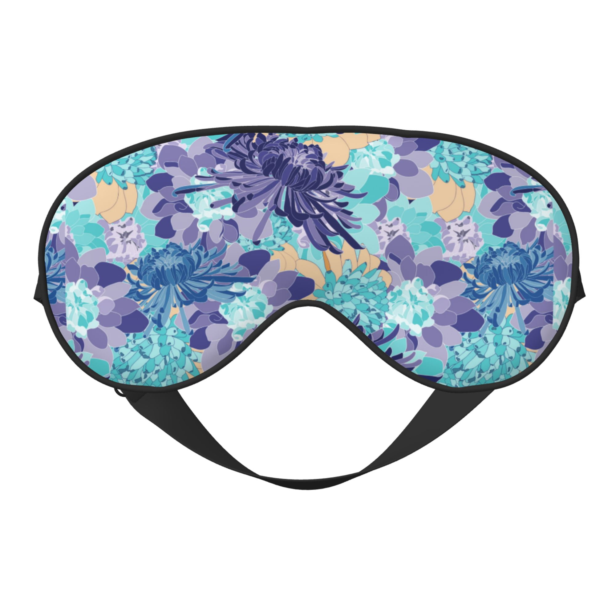 Soft Zero Pressure Eyes Cover Blue Style Floral Pattern Light Blocking ...