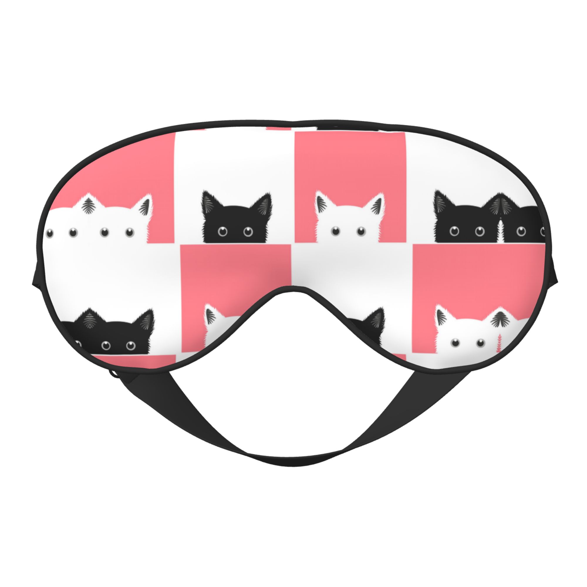 Soft Zero Pressure Eyes Cover Cat Chess Board Light Blocking Sleeping ...