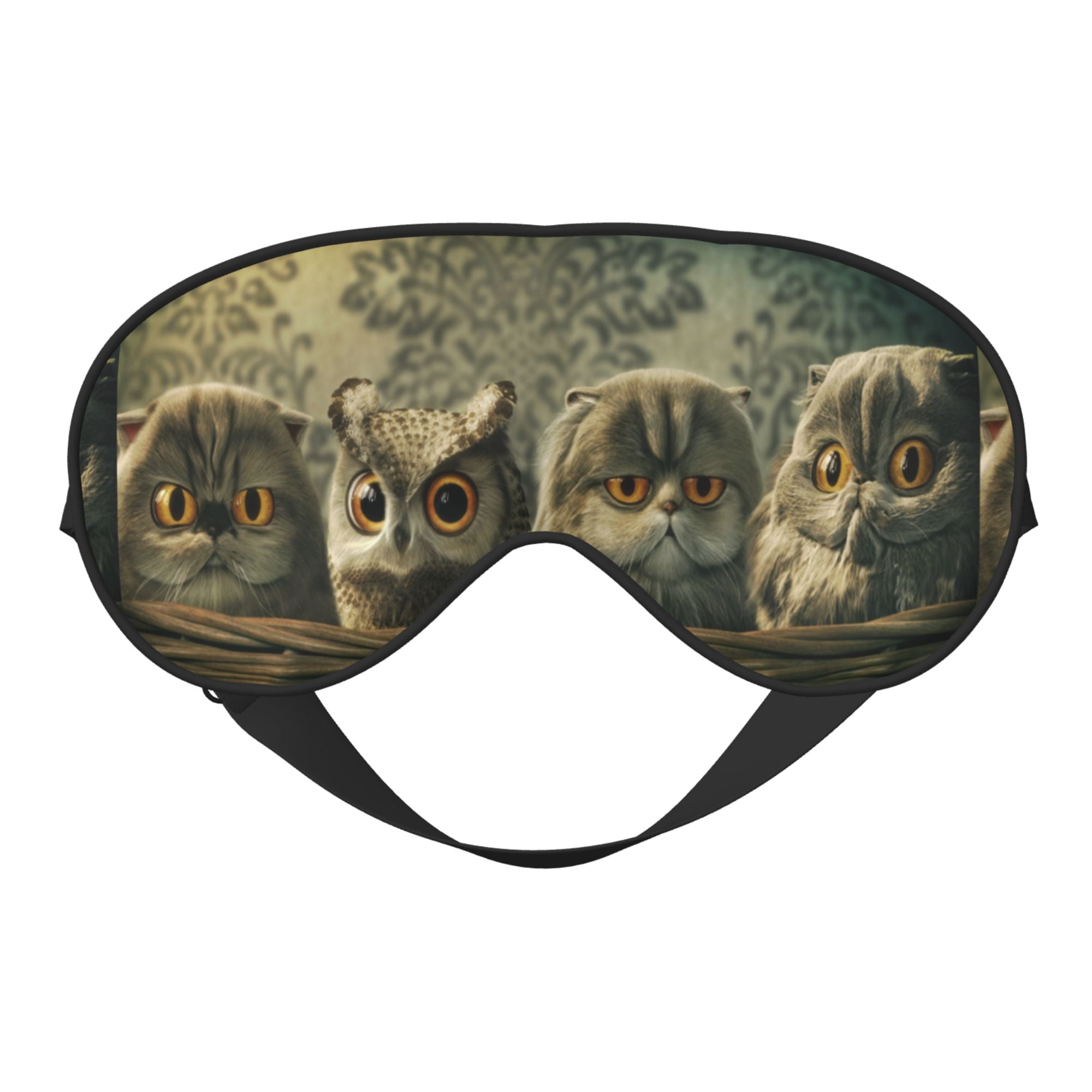 Soft Zero Pressure Eyes Cover Cat Owl Light Blocking Sleeping Eye Mask ...