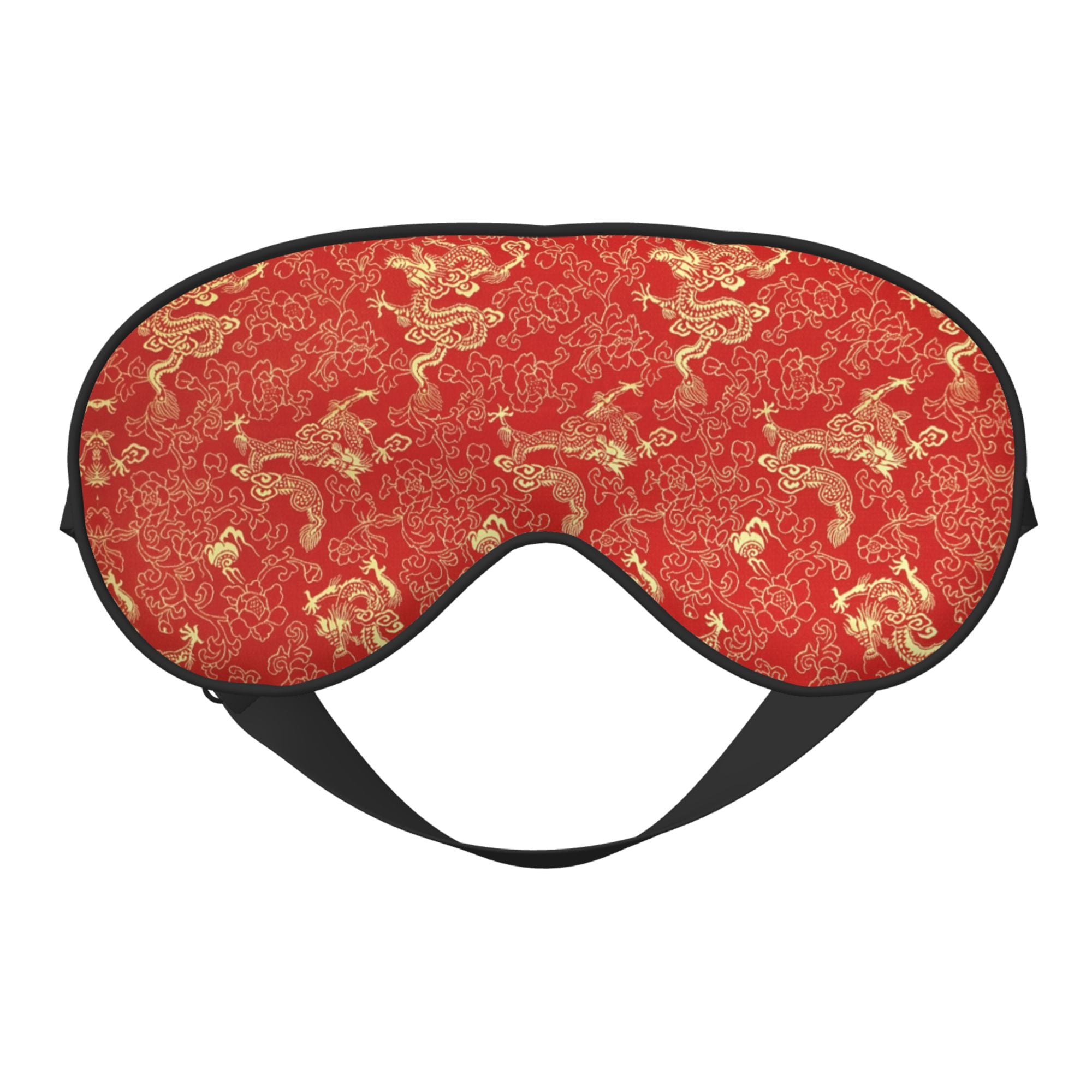 Soft Zero Pressure Eyes Cover Golden Dragons And Flowers Light Blocking ...