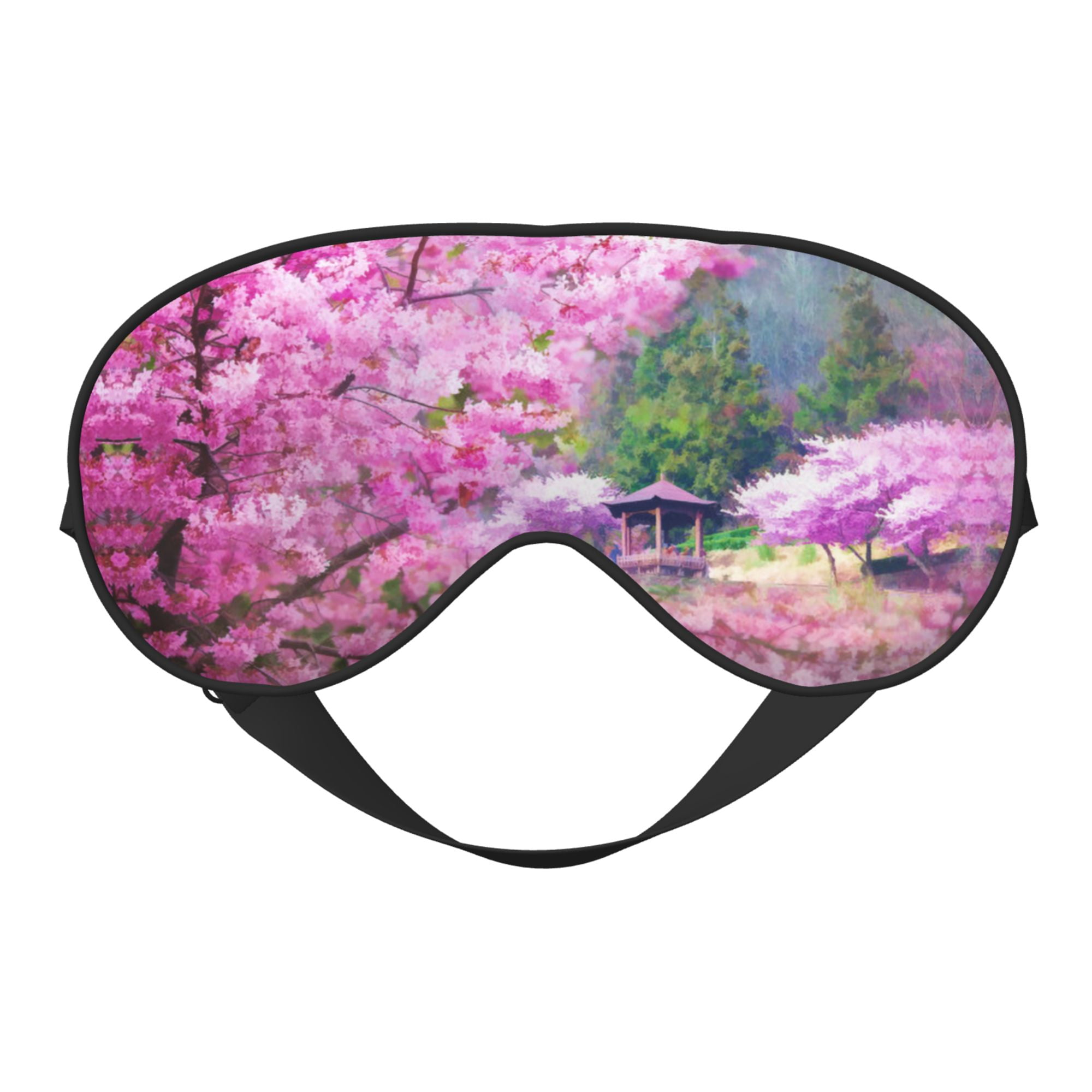 Soft Zero Pressure Eyes Cover Landscape With Sakura Flower Distant ...