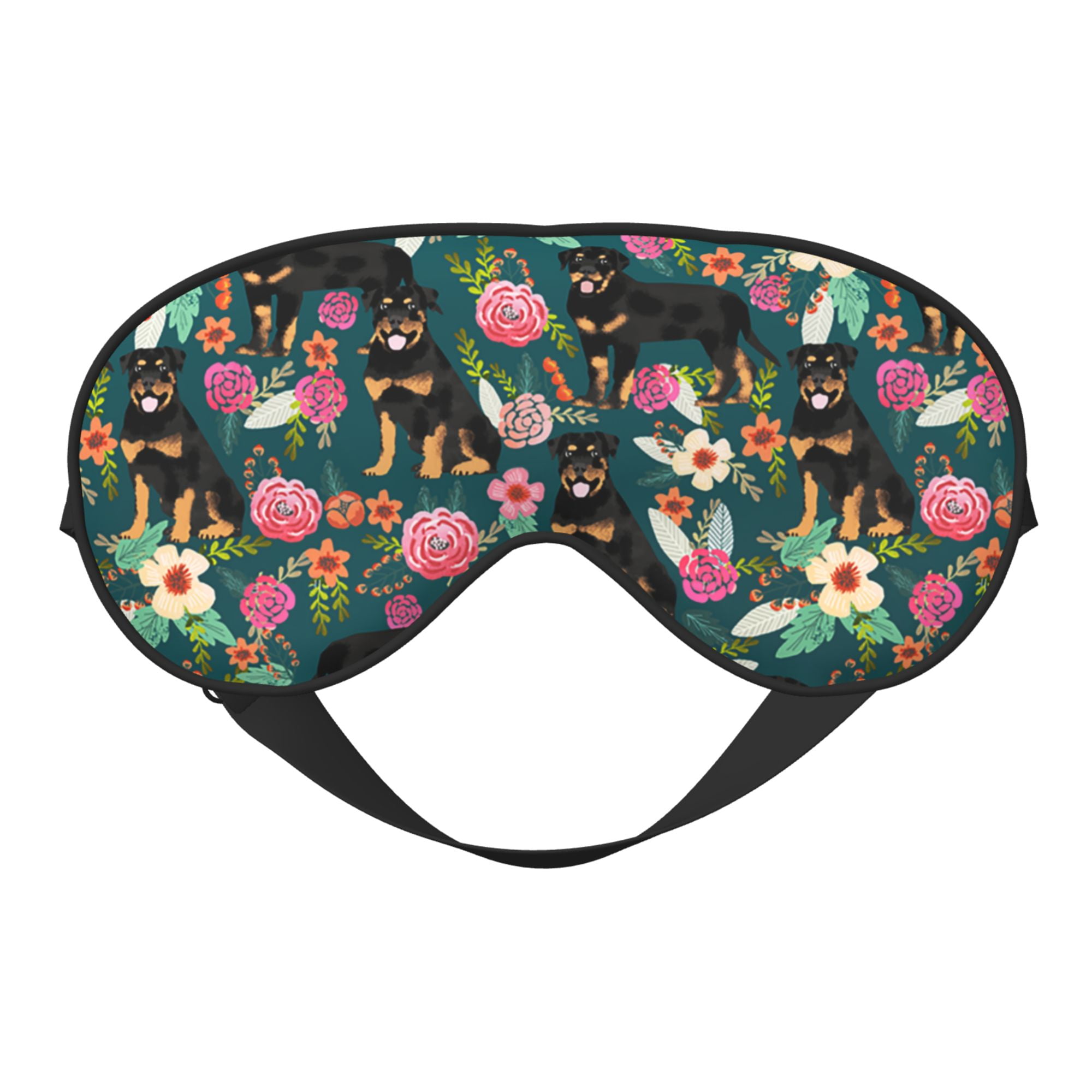 Soft Zero Pressure Eyes Cover Rottweiler Floral Dog Light Blocking ...