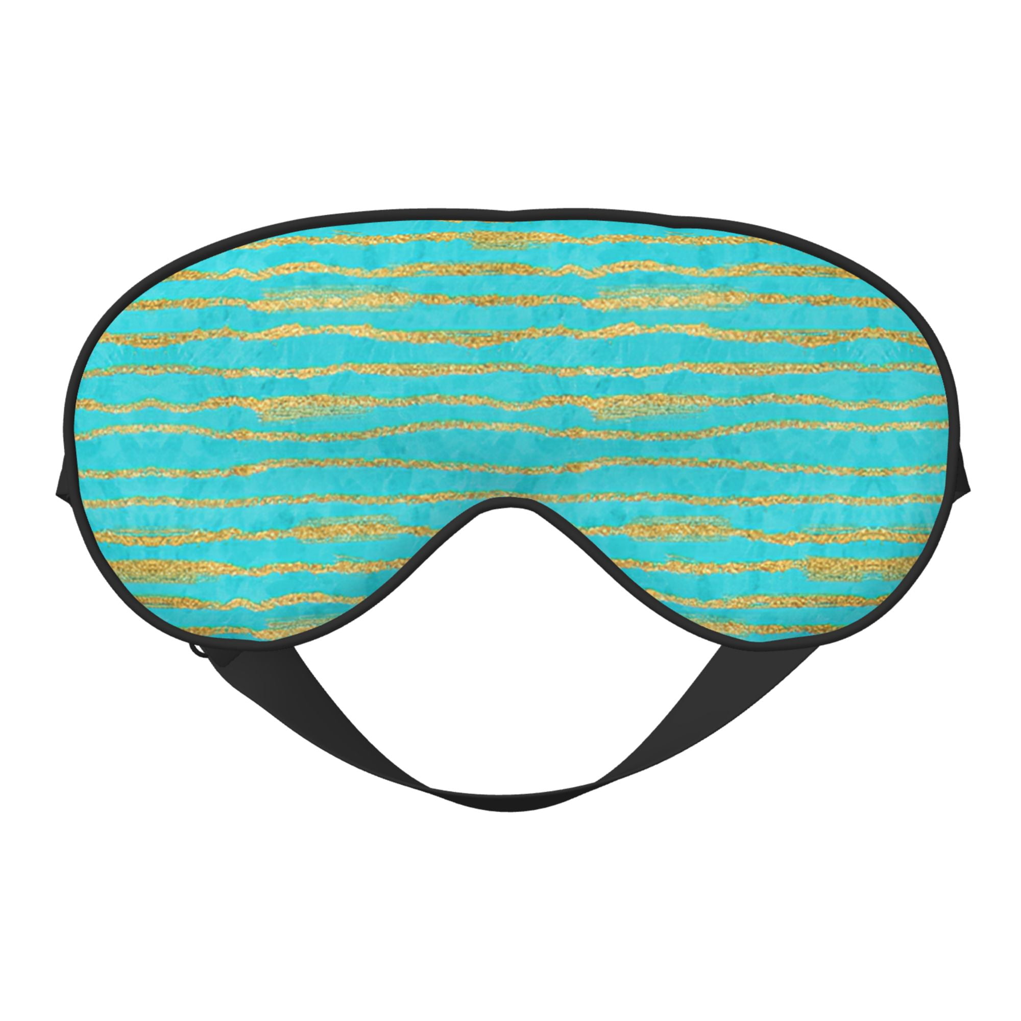 Soft Zero Pressure Eyes Cover Thin Golden Glitter Stripes Turquoise ...