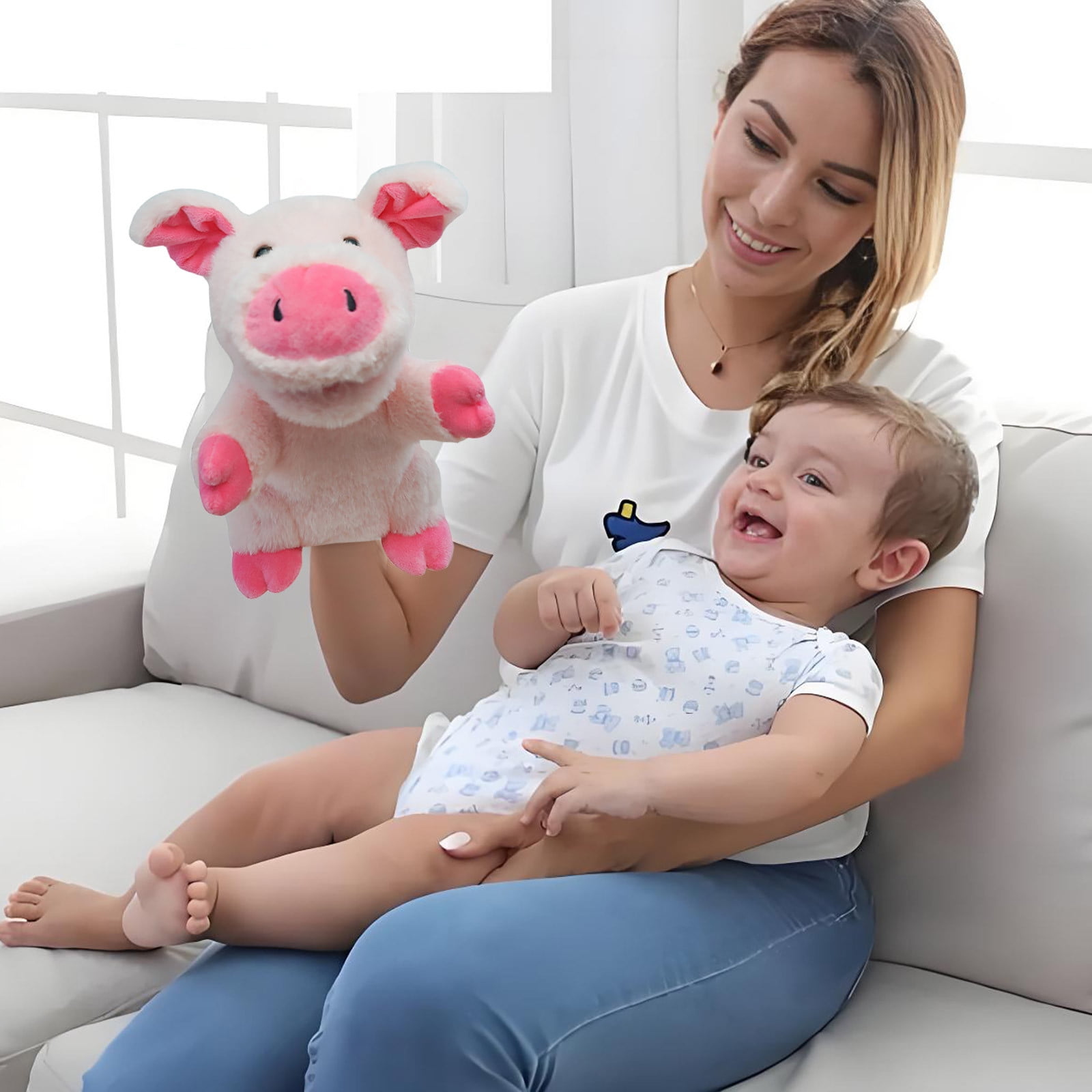 Soft Zoo Animal Hand Puppets with Movable Mouths, Interactive ...