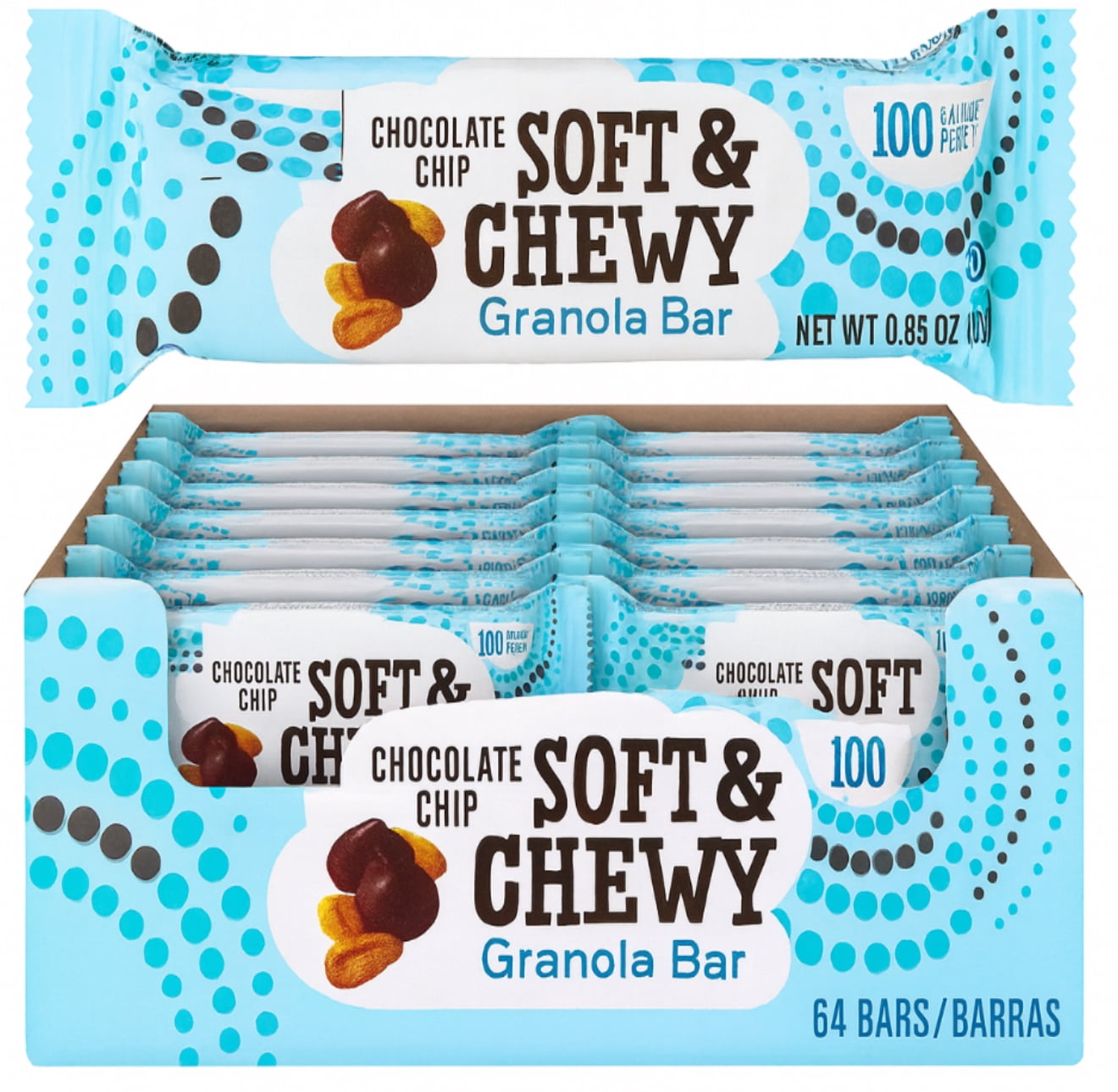 Soft and Chewy Granola Bars with Chocolate Chips and Whole Rolled Oats ...