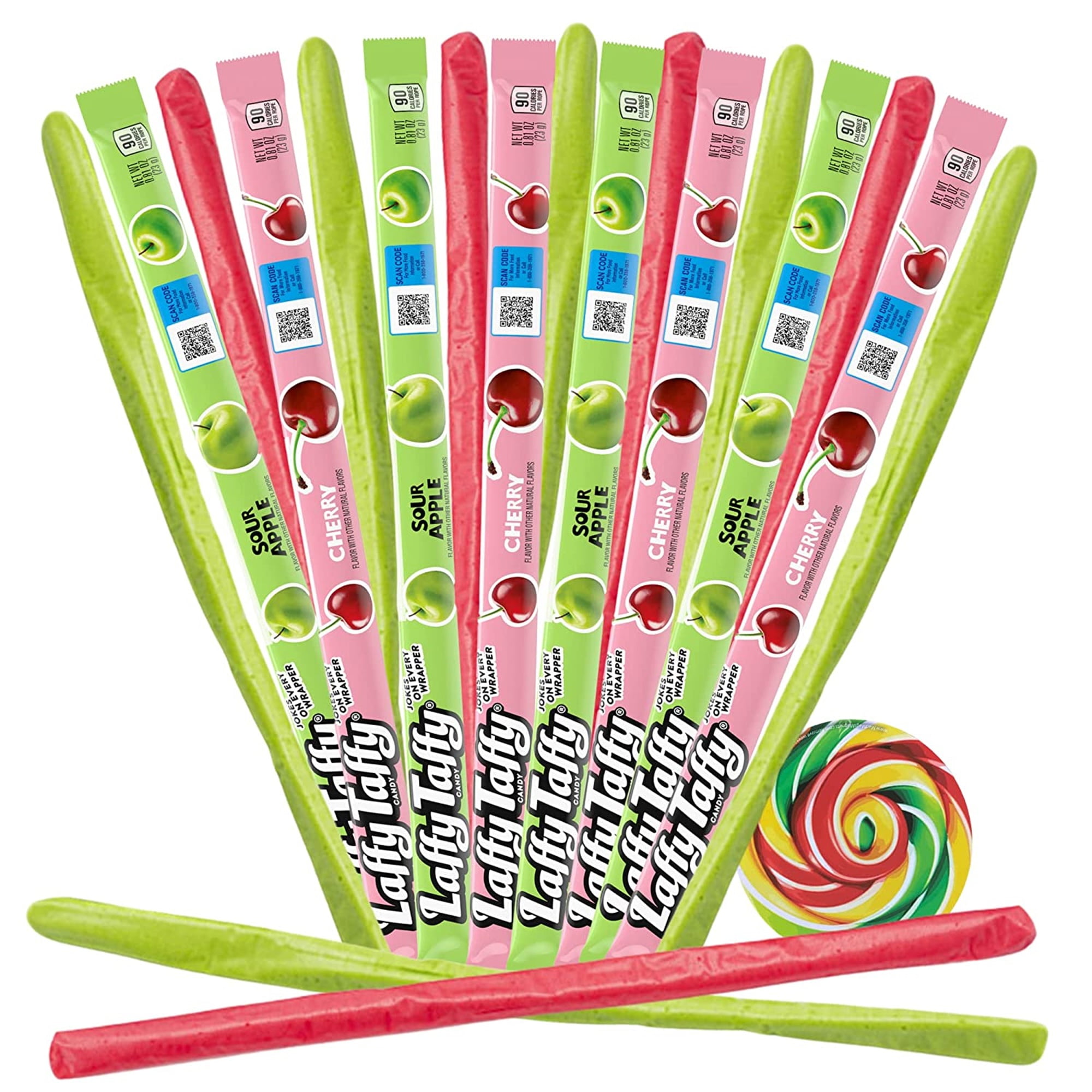Laffy Taffy Sour Apple and Cherry Ropes, Birthday Party Favor Candy ...