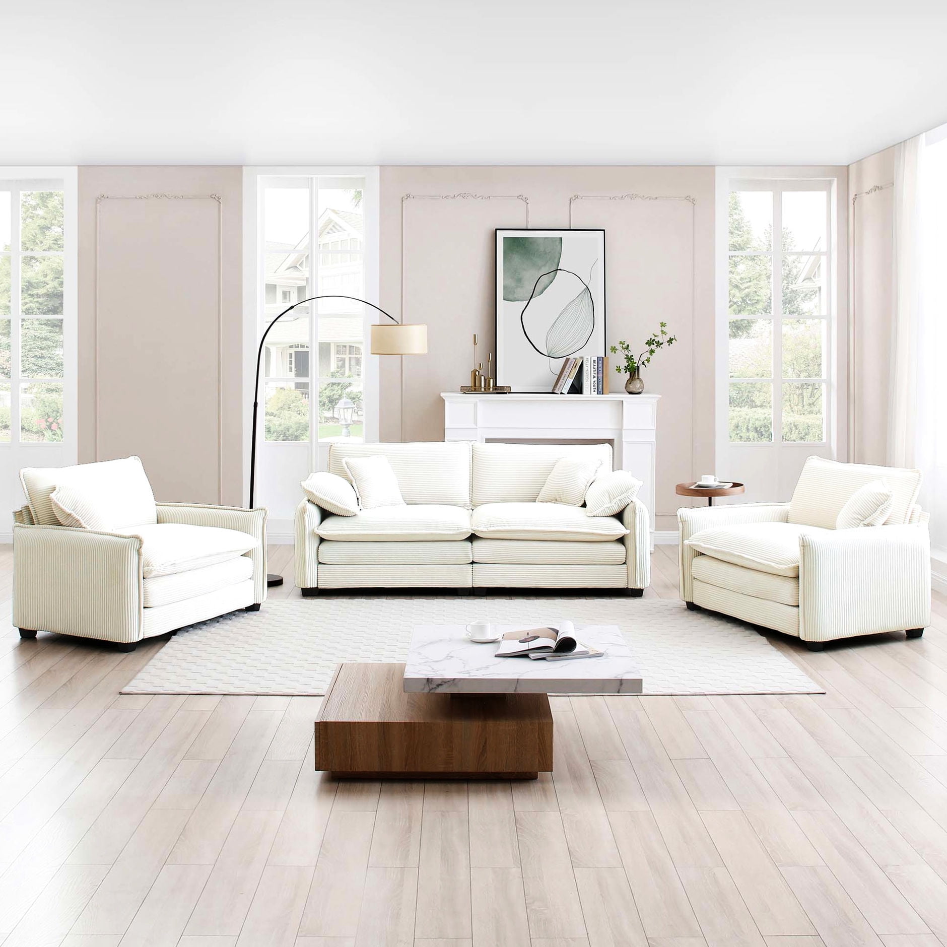 Soft and Comfortable Beige Sofa Set | Adaptable for Different Flexible ...