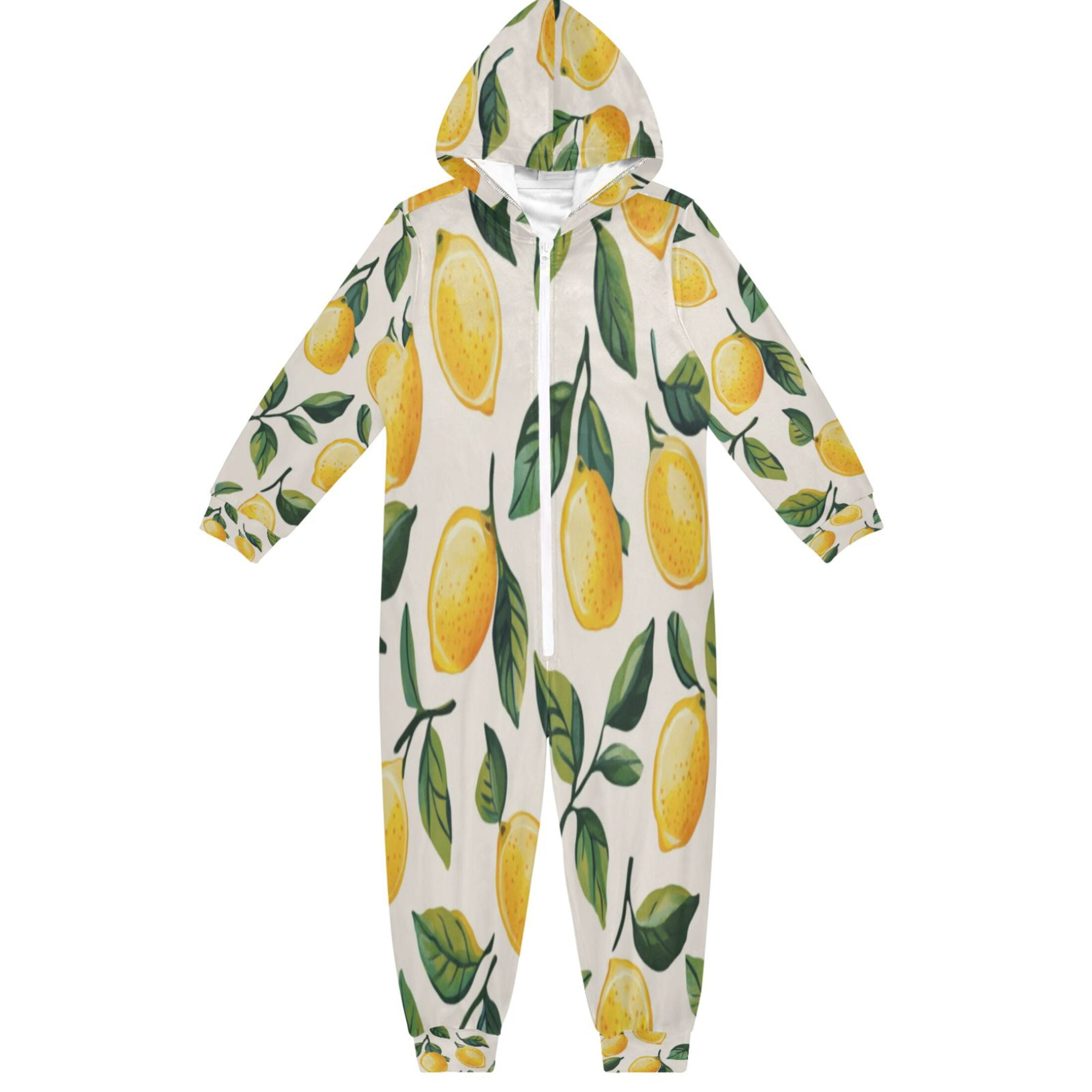 Soft and Comfortable One-Piece Pajamas Jumpsuits Cute Cartoon Lemon ...