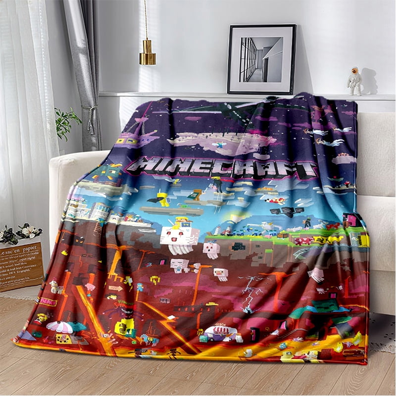 Soft and Warm M-Minecraft Blanket Featuring My World Sandbox Game ...