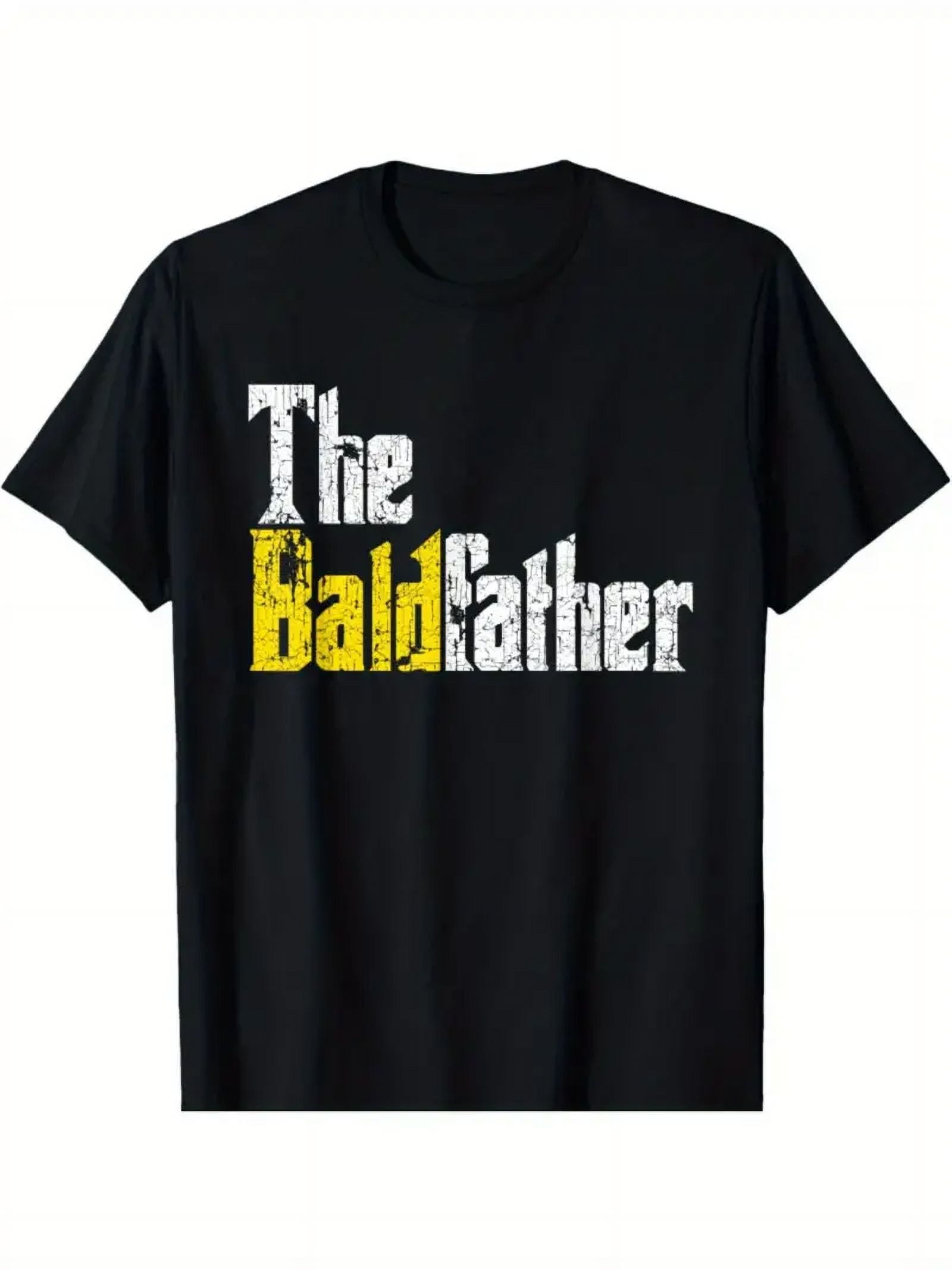 Soft, breathable, durable for all seasons, Humorous graphic t-shirt for bald men with "Bald Dad ...