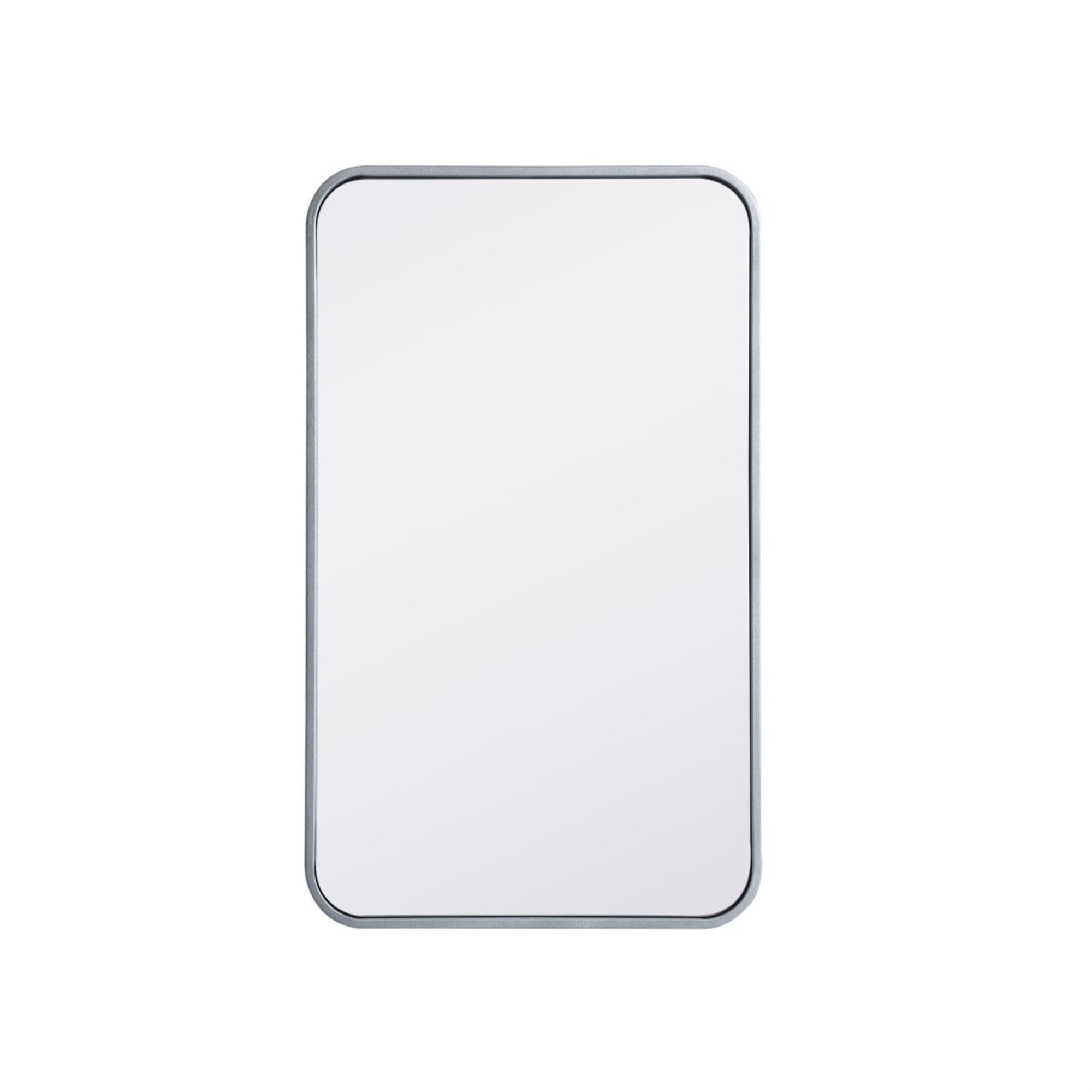 Soft corner metal rectangular mirror 18x30 inch in Silver - Walmart.com