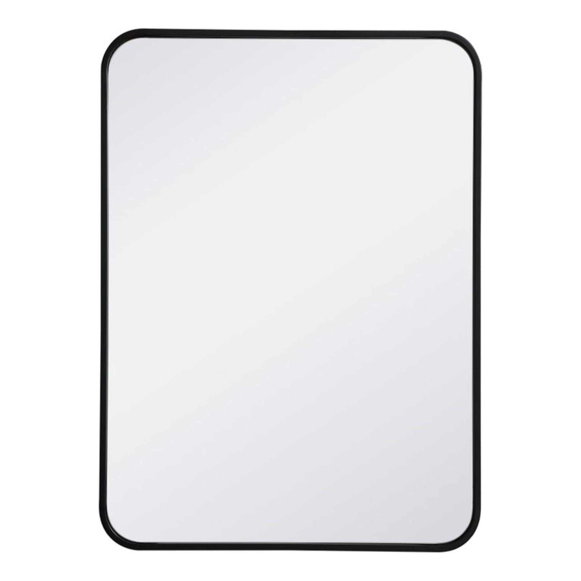 Soft corner metal rectangular mirror 22x30 inch in Black - Walmart.com