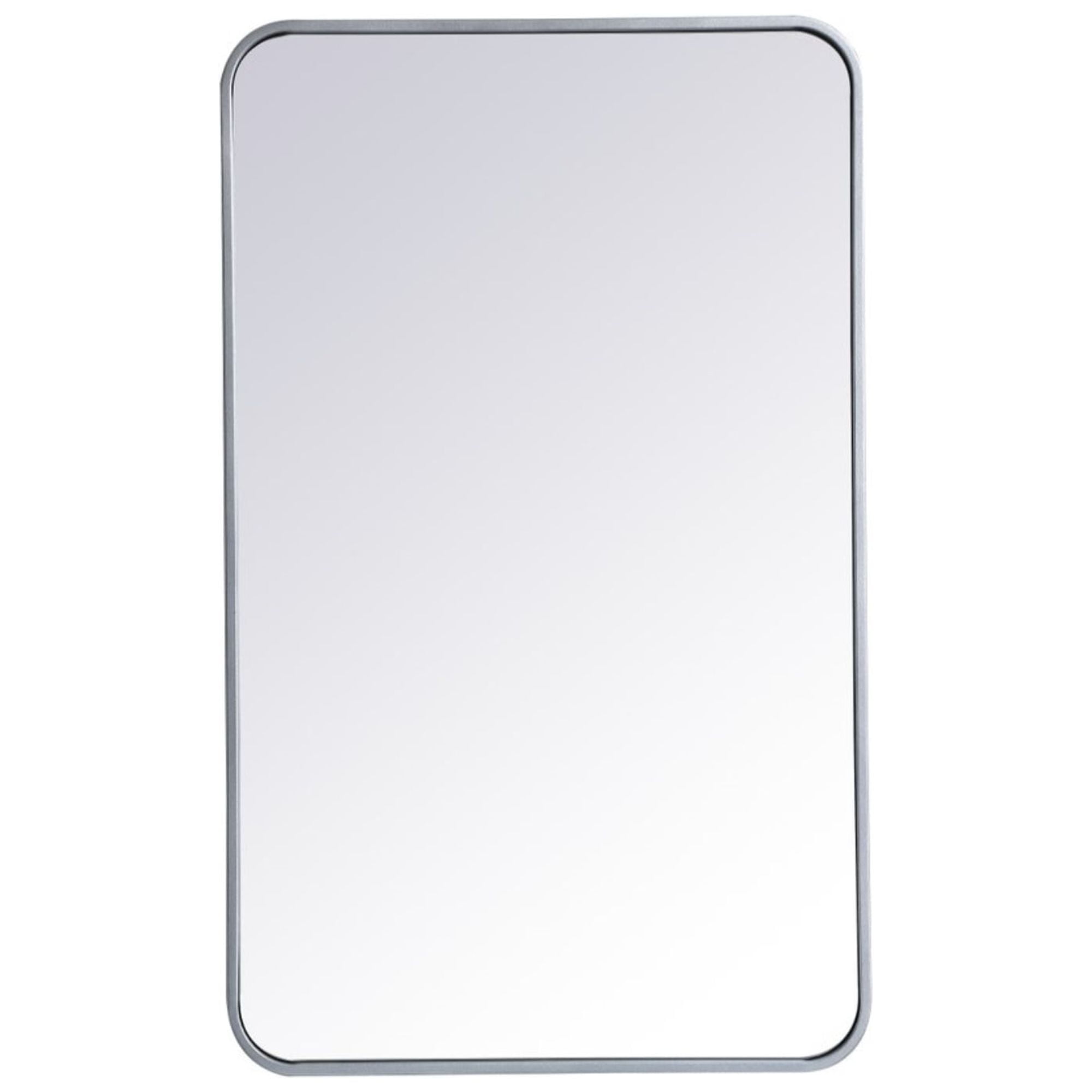 Soft corner metal rectangular mirror 22x36 inch in Silver - Walmart.com